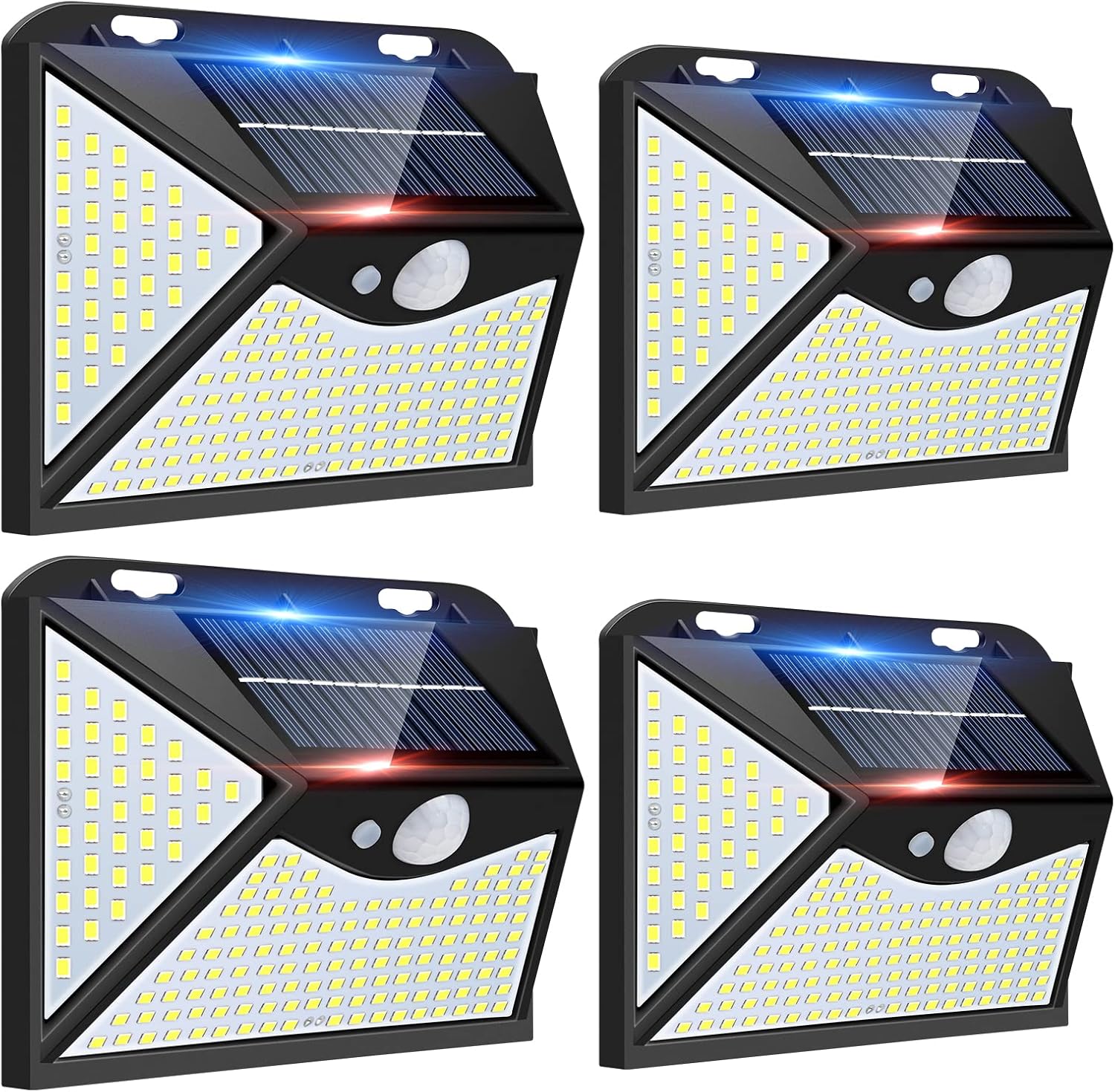 Laliled Luci Solari da Esterno, [203 LED/4 Confezioni] Luci di Sicurezza con Sensore di ...