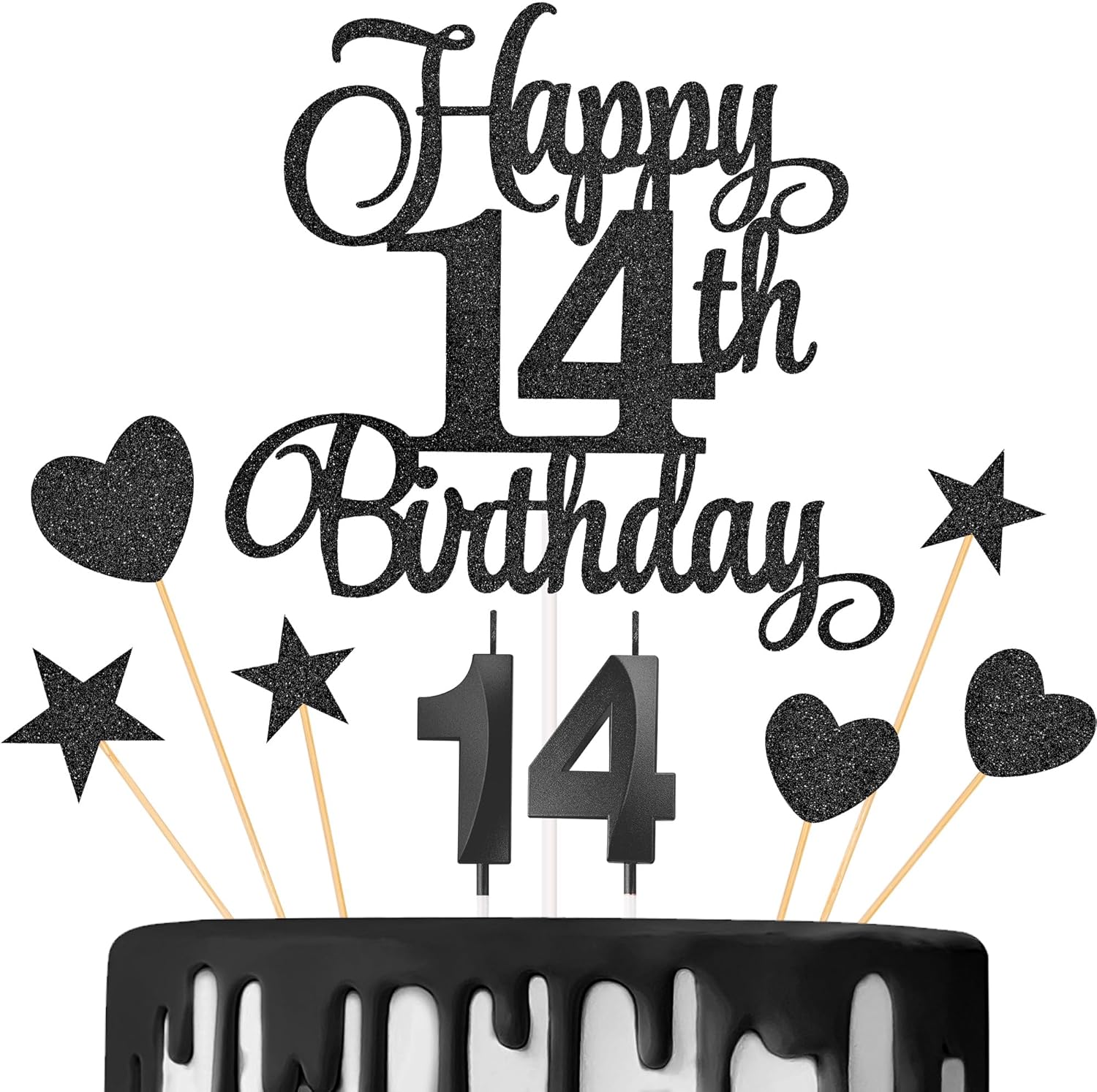 Amazon.com: Lecferrarc 14th Birthday Cake Decorations, 14th Birthday ...