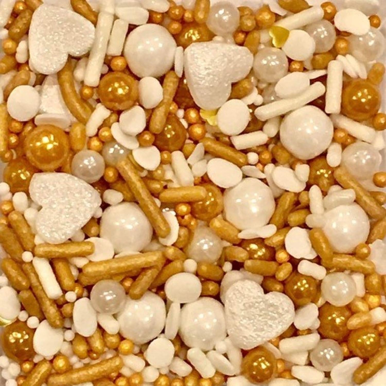 Amazon.com : Cool Mom Sprinkles Gold Heart Sprinkles for Baking and ...