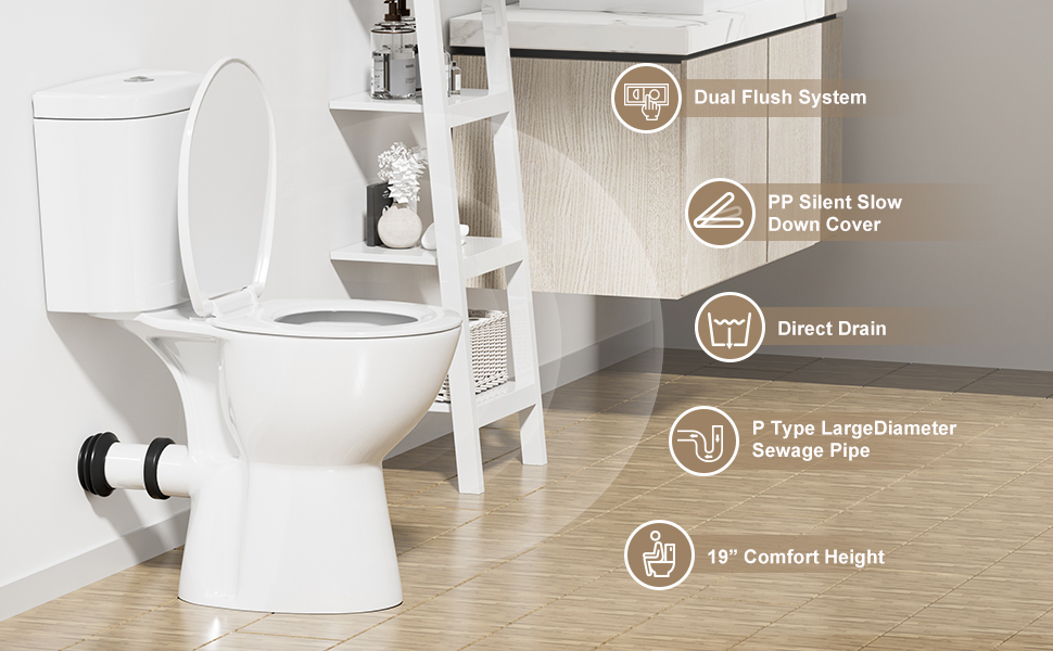 Watch SUPERFLO Rear Outlet Toilet - 19 Inch Tall Toilet on Amazon Live