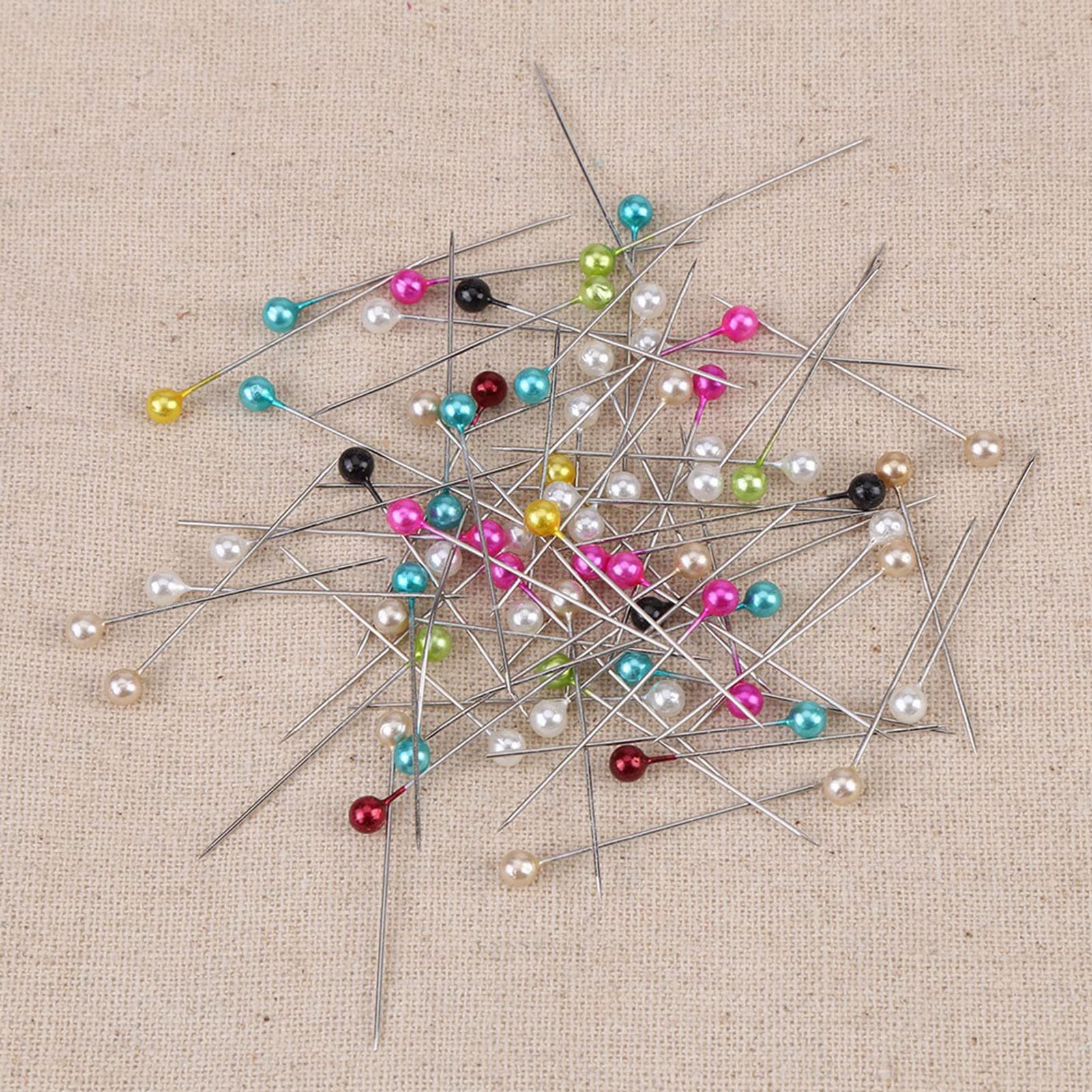 38mm Straight Pins For Fabric 500 Pcs Sewing Pins With Colored Glass ...