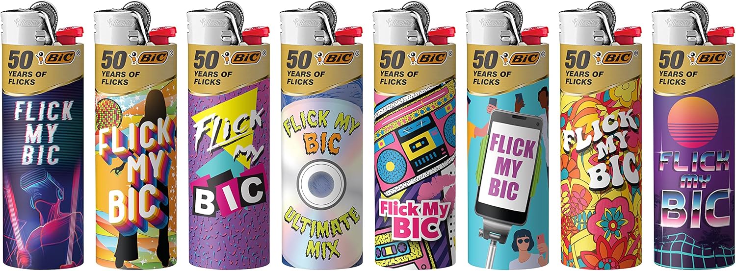 Buy BIC Special Edition 50th Anniversary Flick My BIC Series Lighters, Set of 8 Lighters Online ...