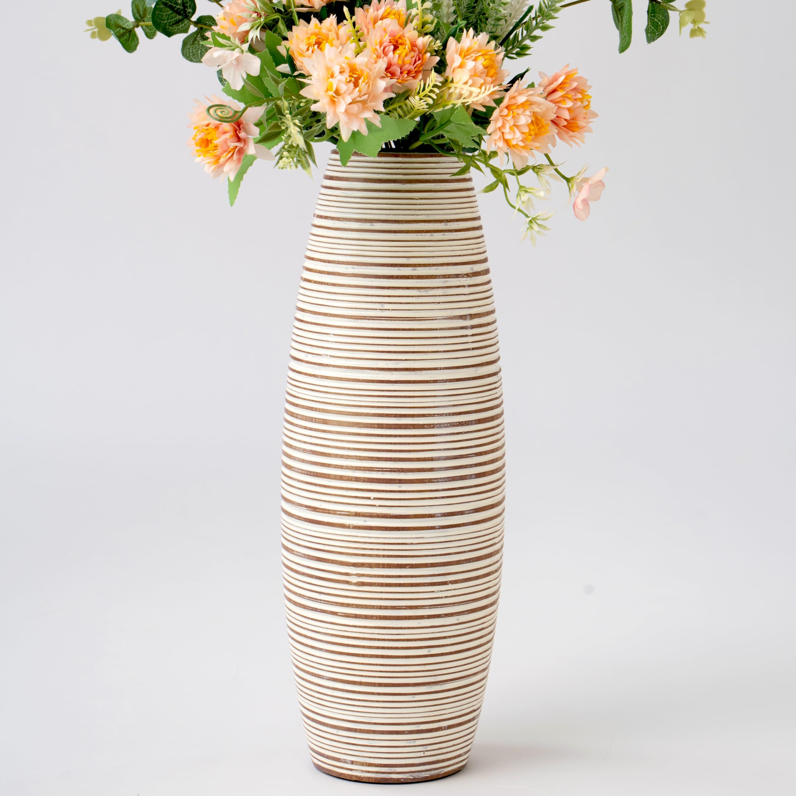 Amazon.com: Leewadee - White Wash Floor Vase for Pampas Grass, Large ...