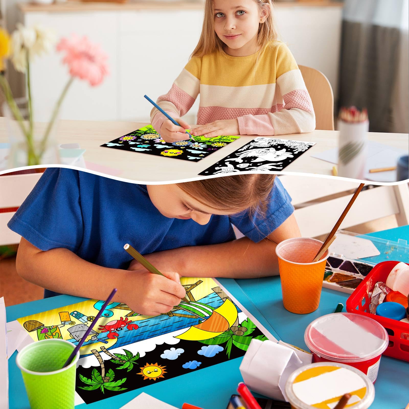 Snapklik.com : 30 Pcs Funny Color Your Own Summer Posters DIY Happy ...
