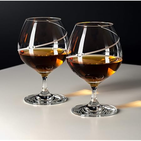 DIAMANTE Brandy or Cognac Glasses Pair - 'Buckingham' Collection - 2 ...