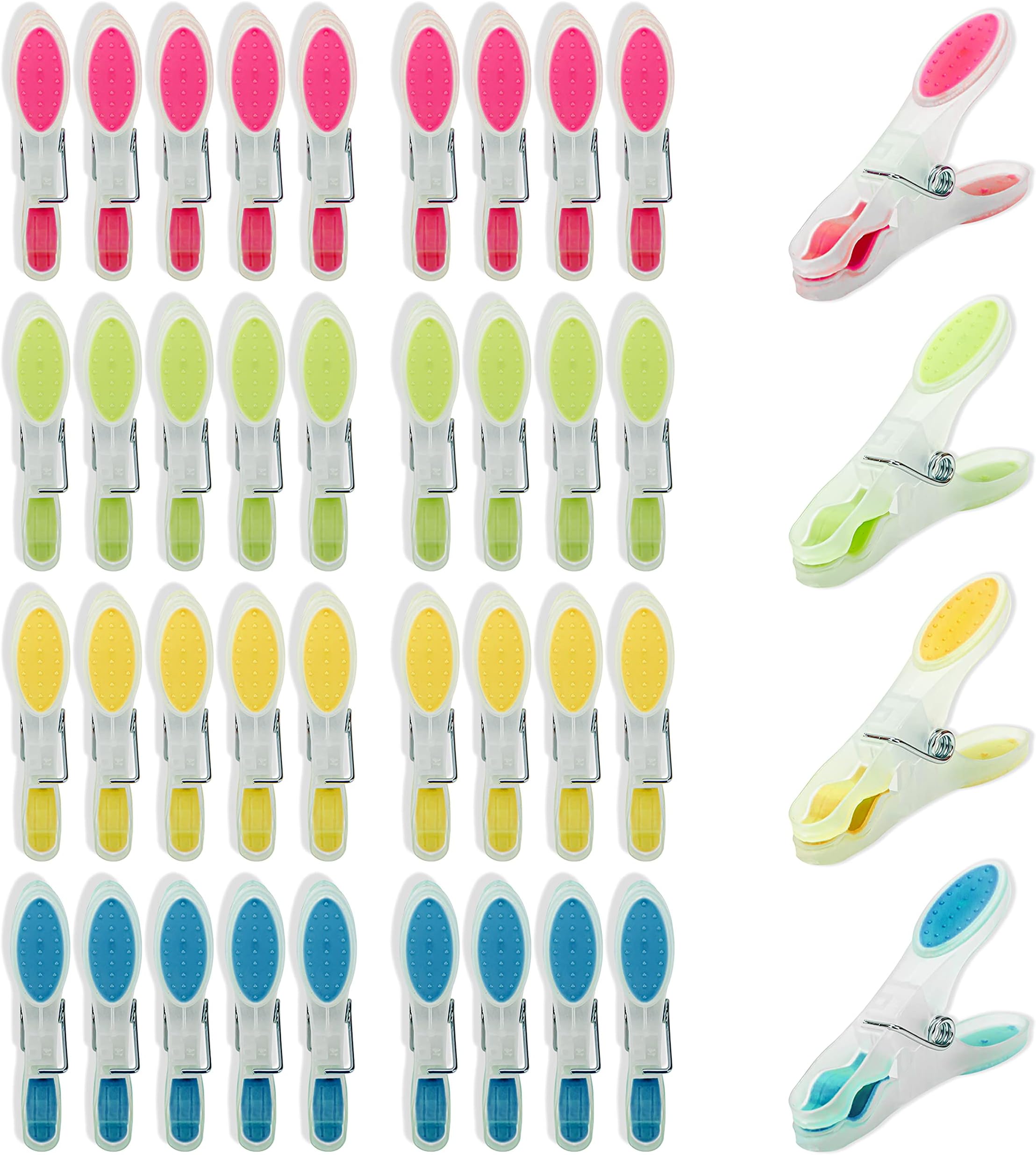 Pack of 40 Clothes Pegs with Silicon Soft Grip 8 cm Multicoloured ...
