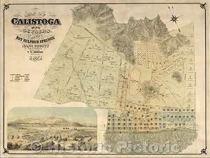 Amazon.com: Historic Map - Map of Calistoga or Little Geyers and The ...