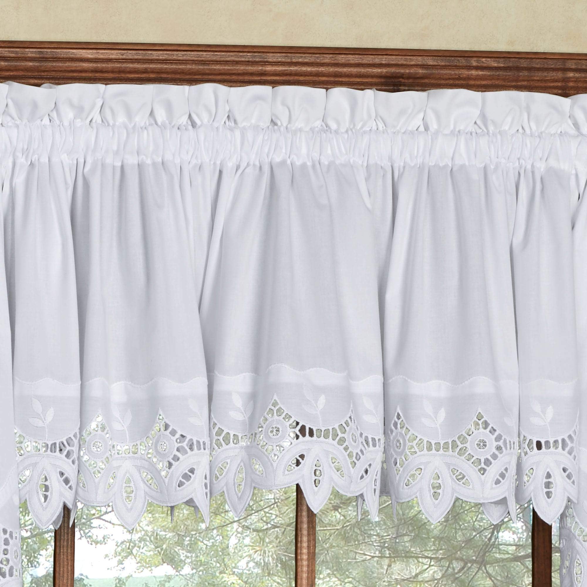 Amazon.com: Creative Linens Battenburg Lace Kitchen Curtain Valance ...