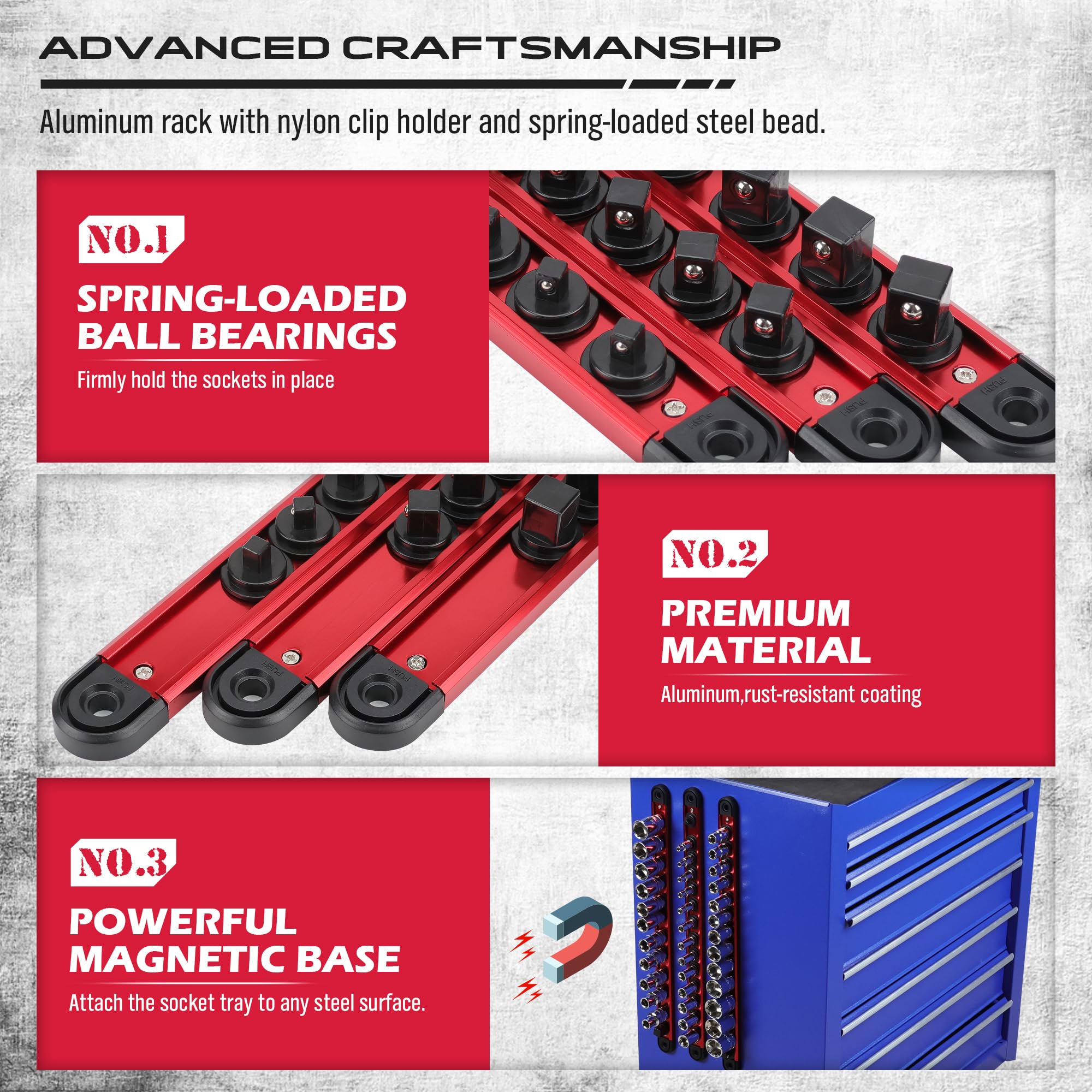 Snapklik.com : Magnetic Socket Holder Organizer Set: 3-Piece Detachable ...