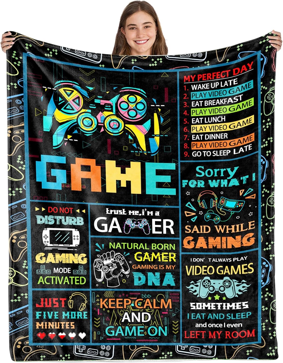 Amazon.com: LARIAU Gamer Gifts Gaming Gifts for Kids Gamer Blanket for ...
