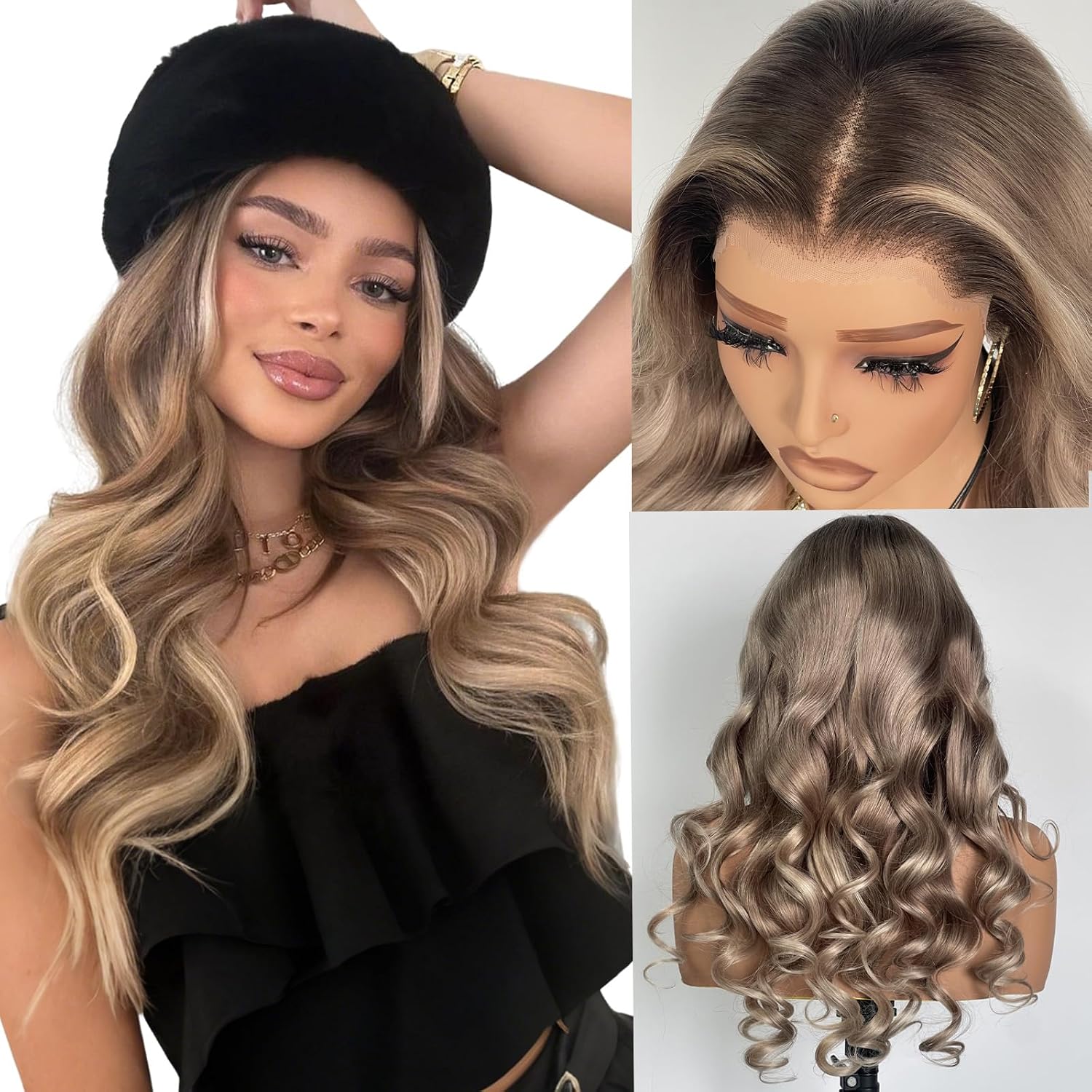 Amazon.com : 200% Highlight Balayage Wig Human Hair Desert Twilight ...