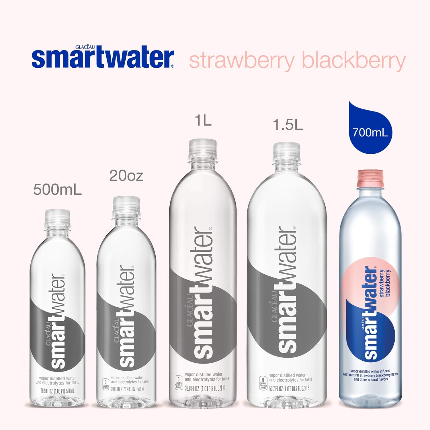 Buy smartwater Strawberry Blackberry, Vapor Distilled Premium Bottled ...