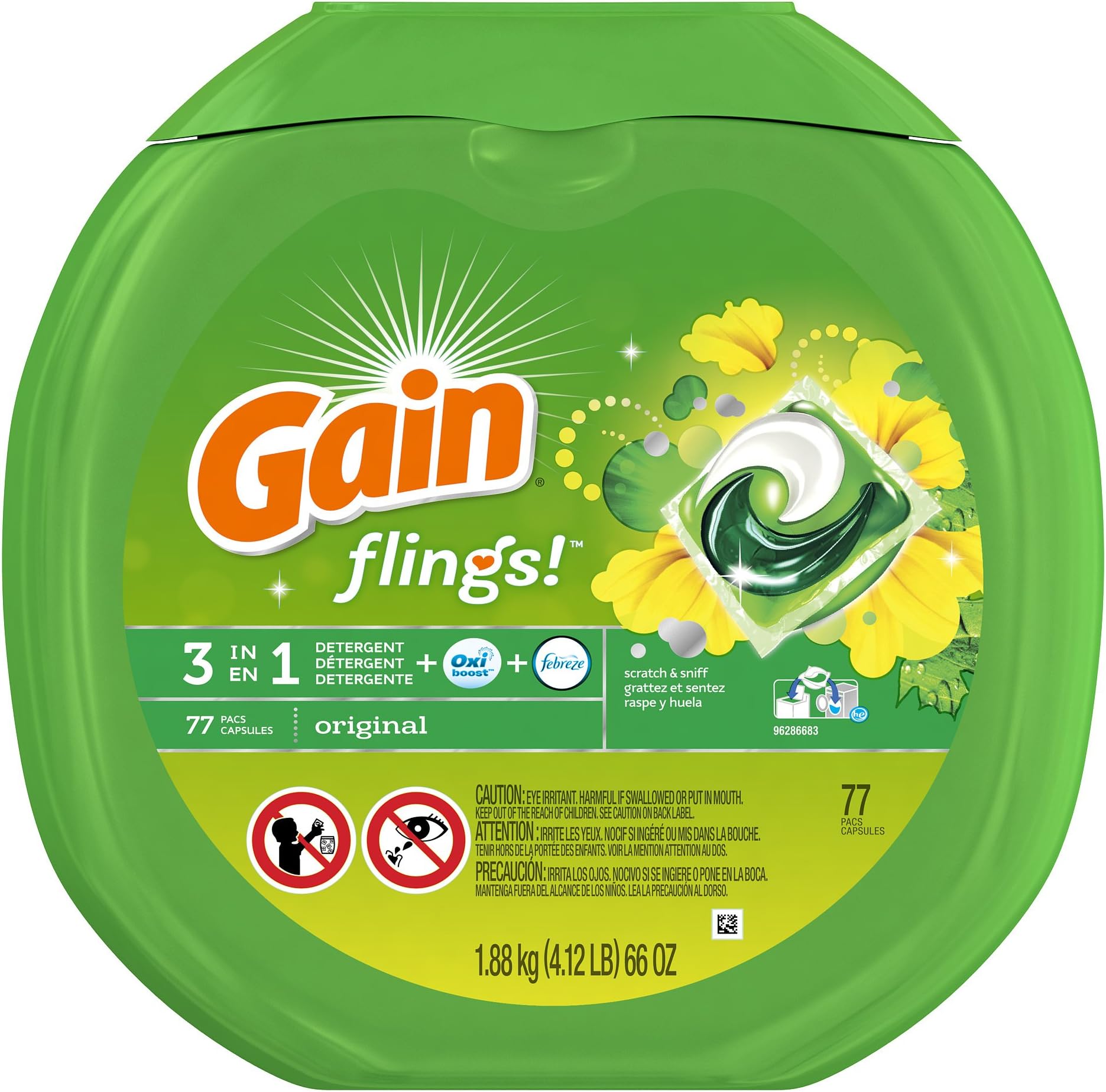 Amazon.com: Gain flings! Laundry Detergent Soap Pods, High Efficiency ...