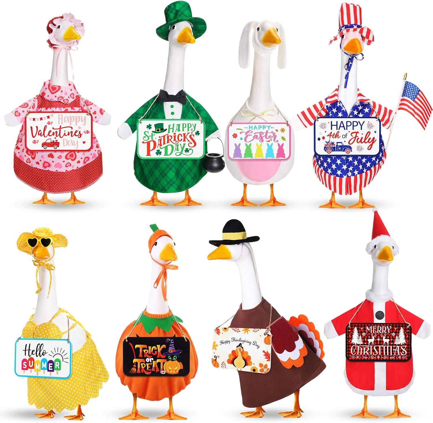 Amazon.com : Sunnymove 8 Set Seasonal Holiday Goose Outfits Hanging ...