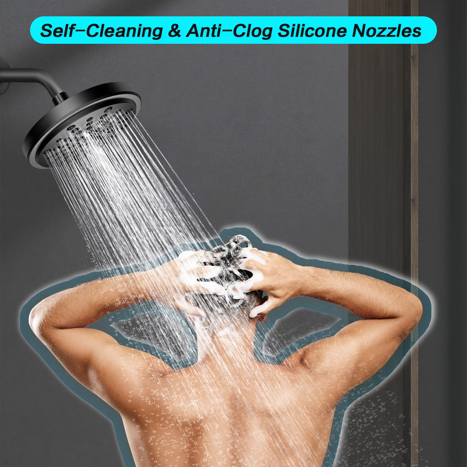 Snapklik.com : HOPOPRO High Flow Shower Head - High Pressure Rain - 7 ...