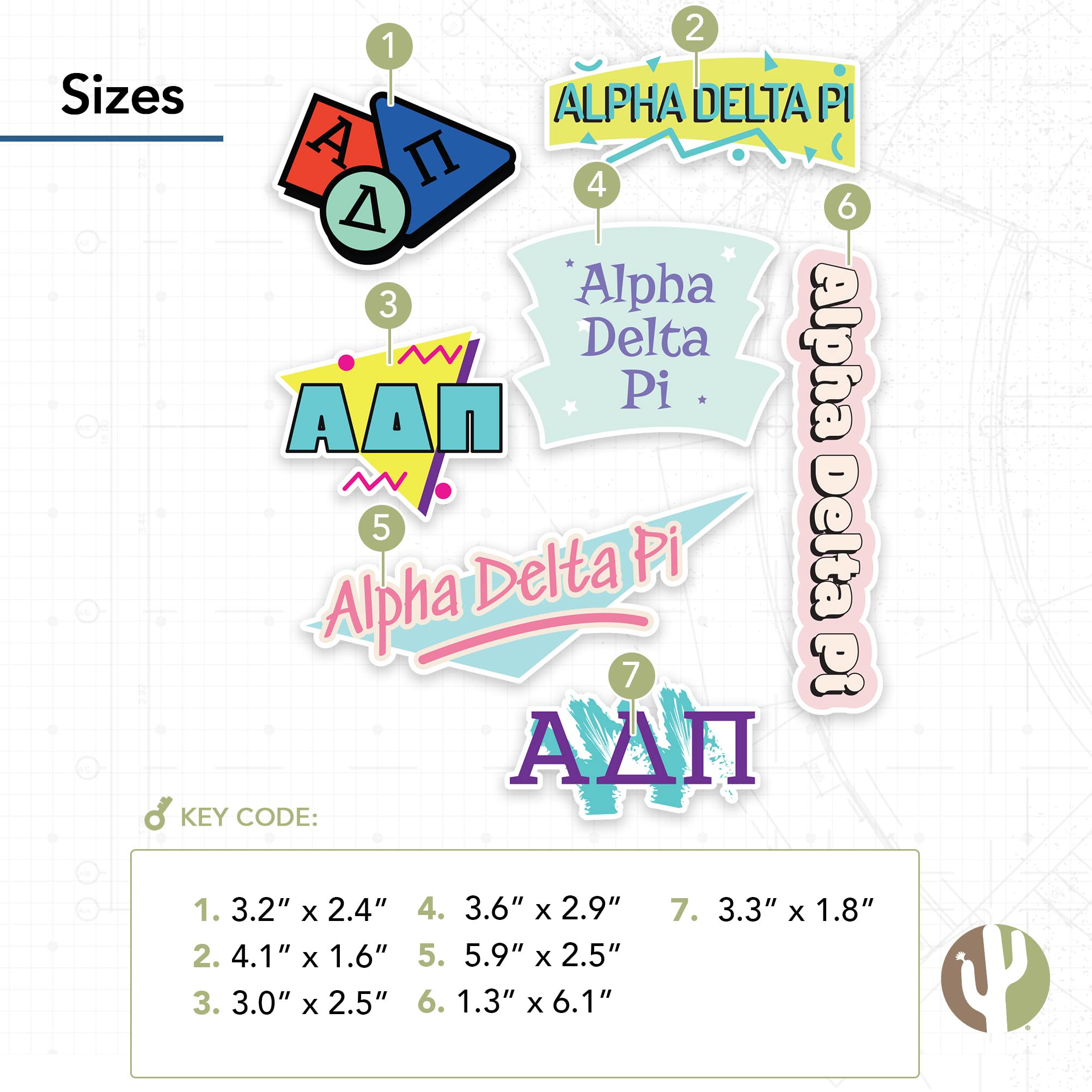 Snapklik.com : Desert Cactus Alpha Delta Pi Sticker Themed Decal Laptop ...