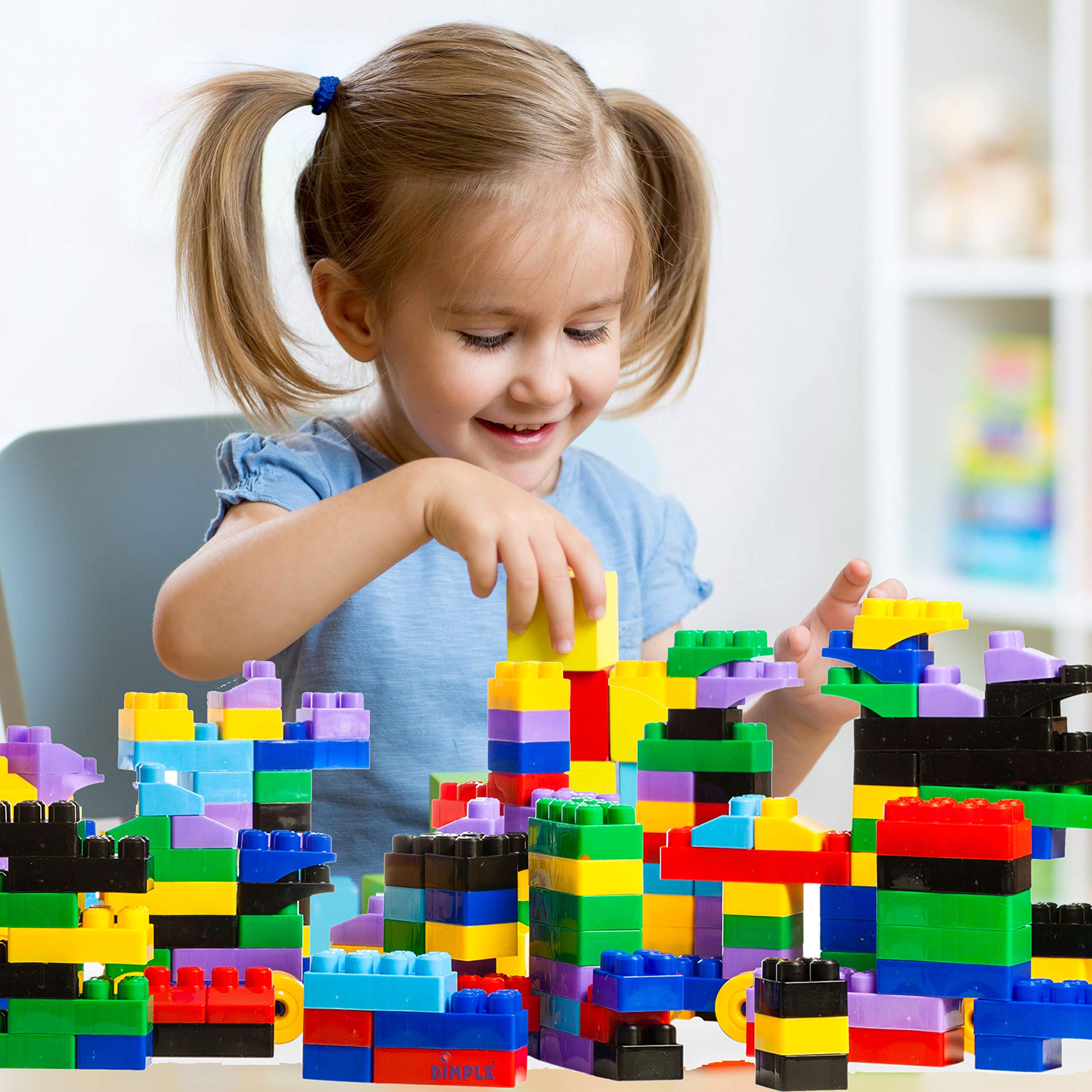 Dimple Large Blocks for Toddlers/Kids Stackable, Multi-Colored ...
