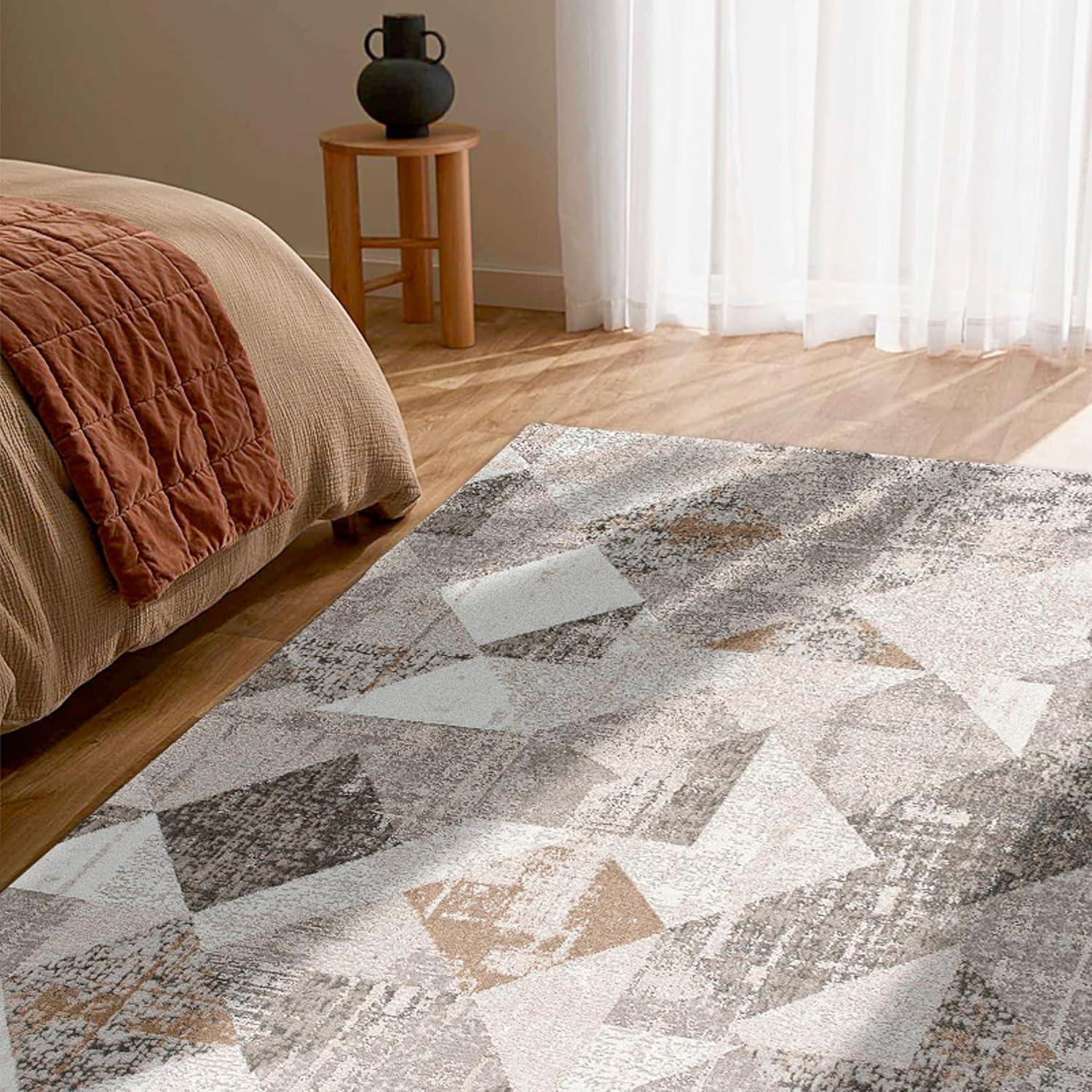 Amazon.com: RUG BRANCH Cascade Contemporary Geometric Beige Brown ...