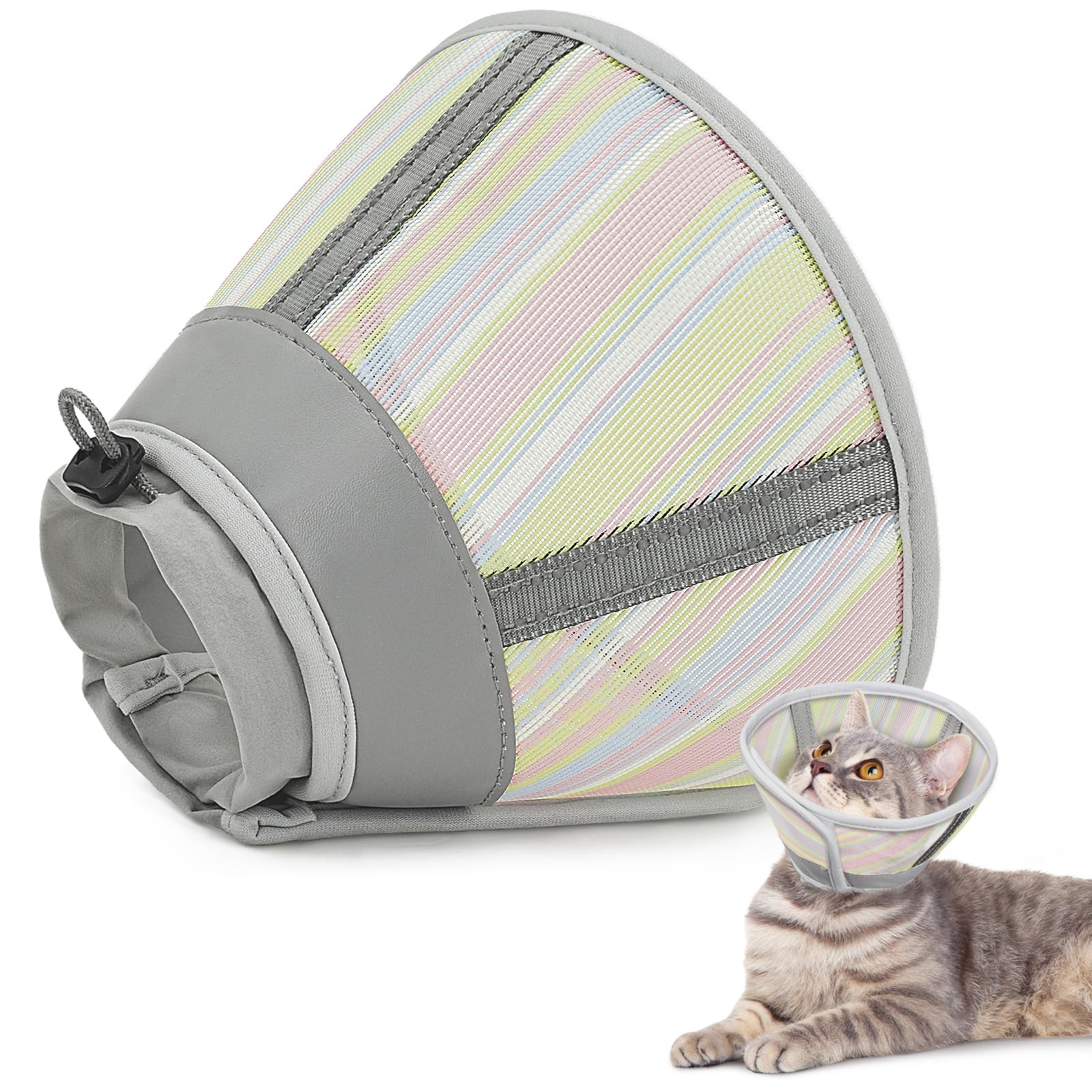 Amazon.com : Supet Cat Cone Collar Soft, Air Mesh Cat Recovery Cone ...