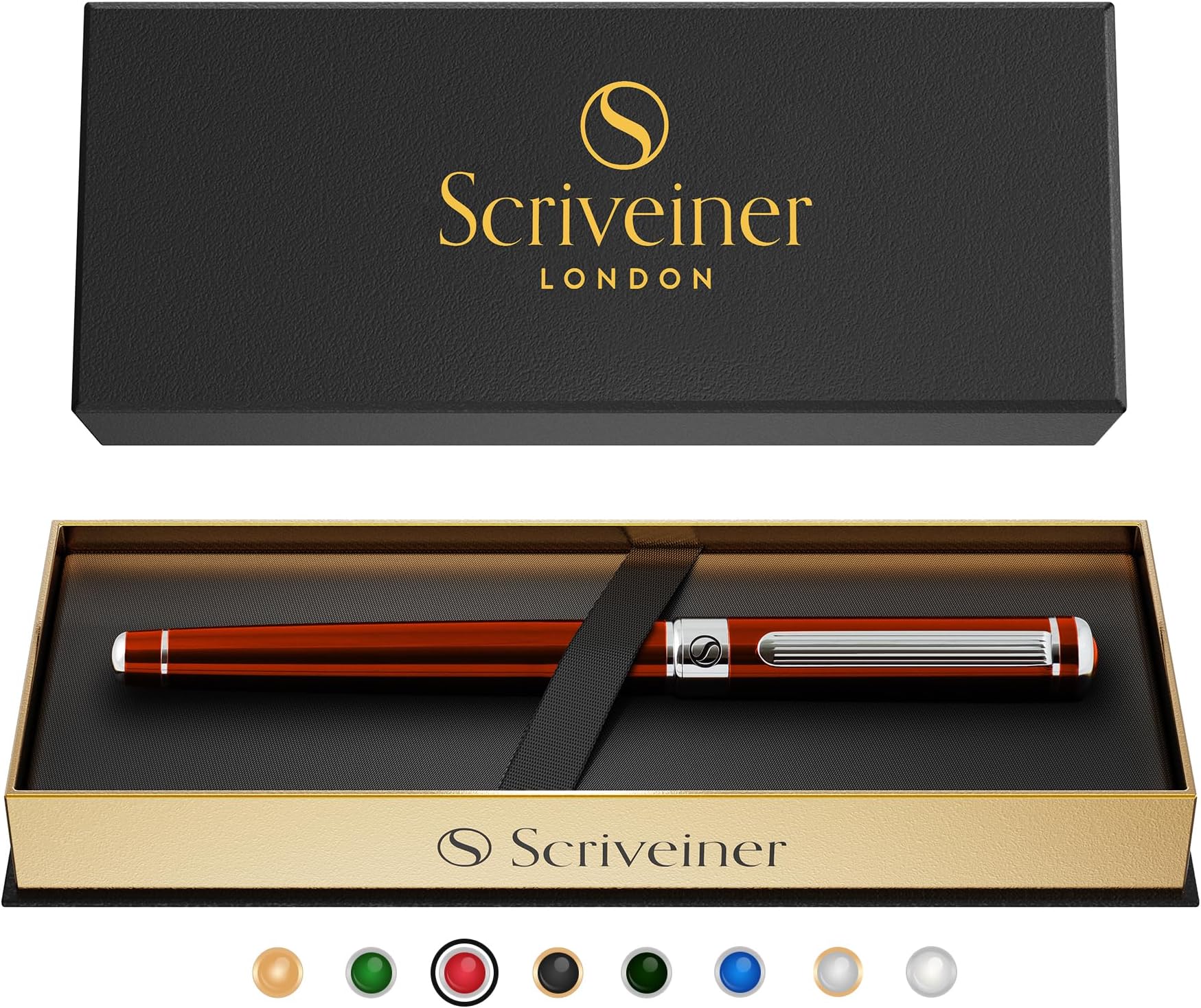 Scriveiner Crimson Red Rollerball Pen - Multi Award Winning Luxury ...