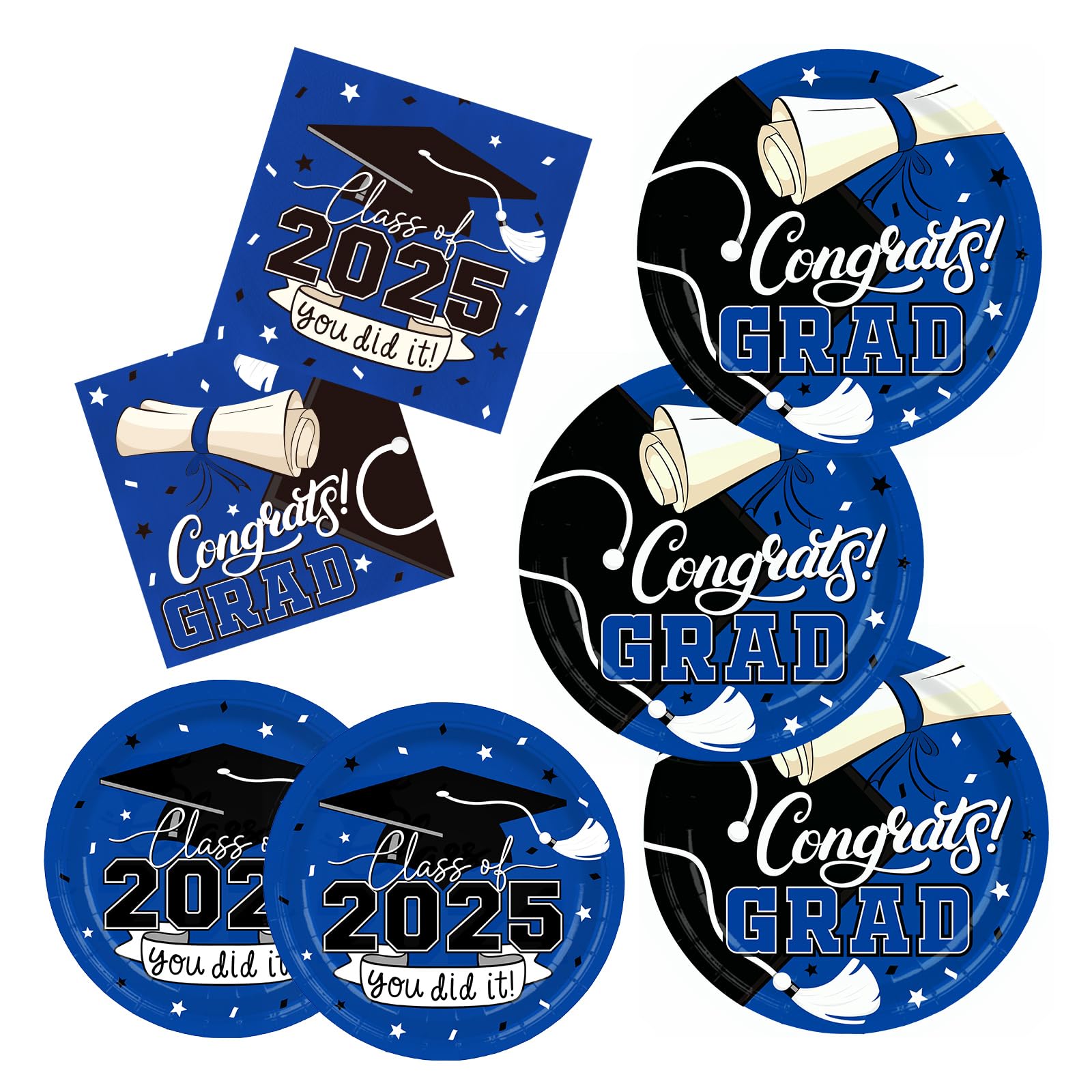 Snapklik.com : 2025 Graduation Party Supplies Kit: Blue-Themed Congrats ...