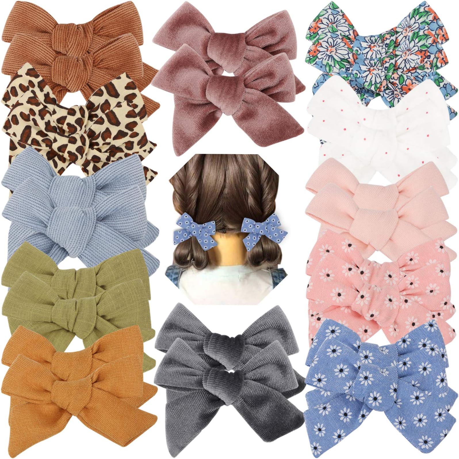 Amazon.com : 4Pcs Easter Egg Hair Bows Baby Toddler Girls Ribbon ...