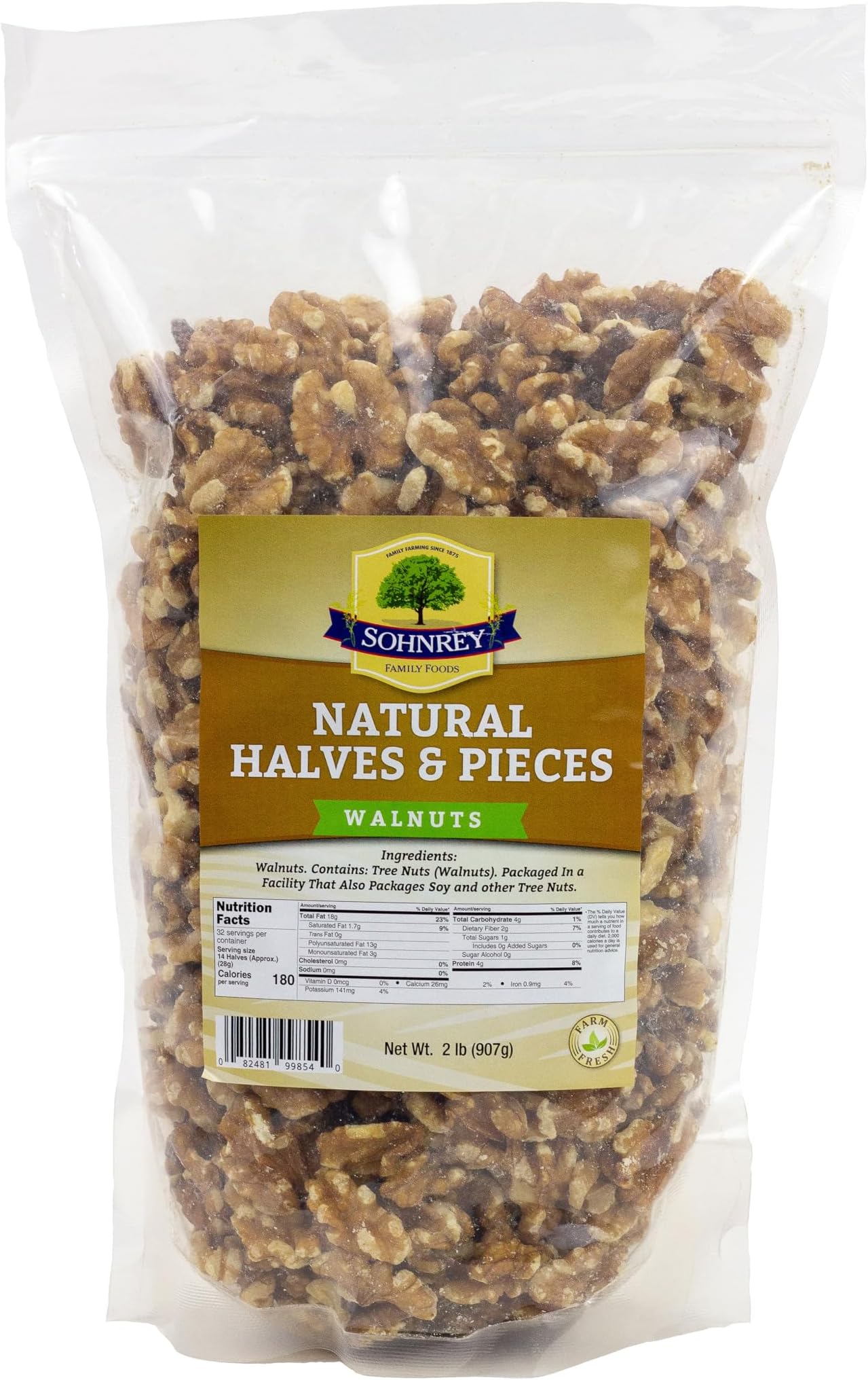 Amazon.com : Raw Natural California Walnuts Halves and Pieces 2 lb ...