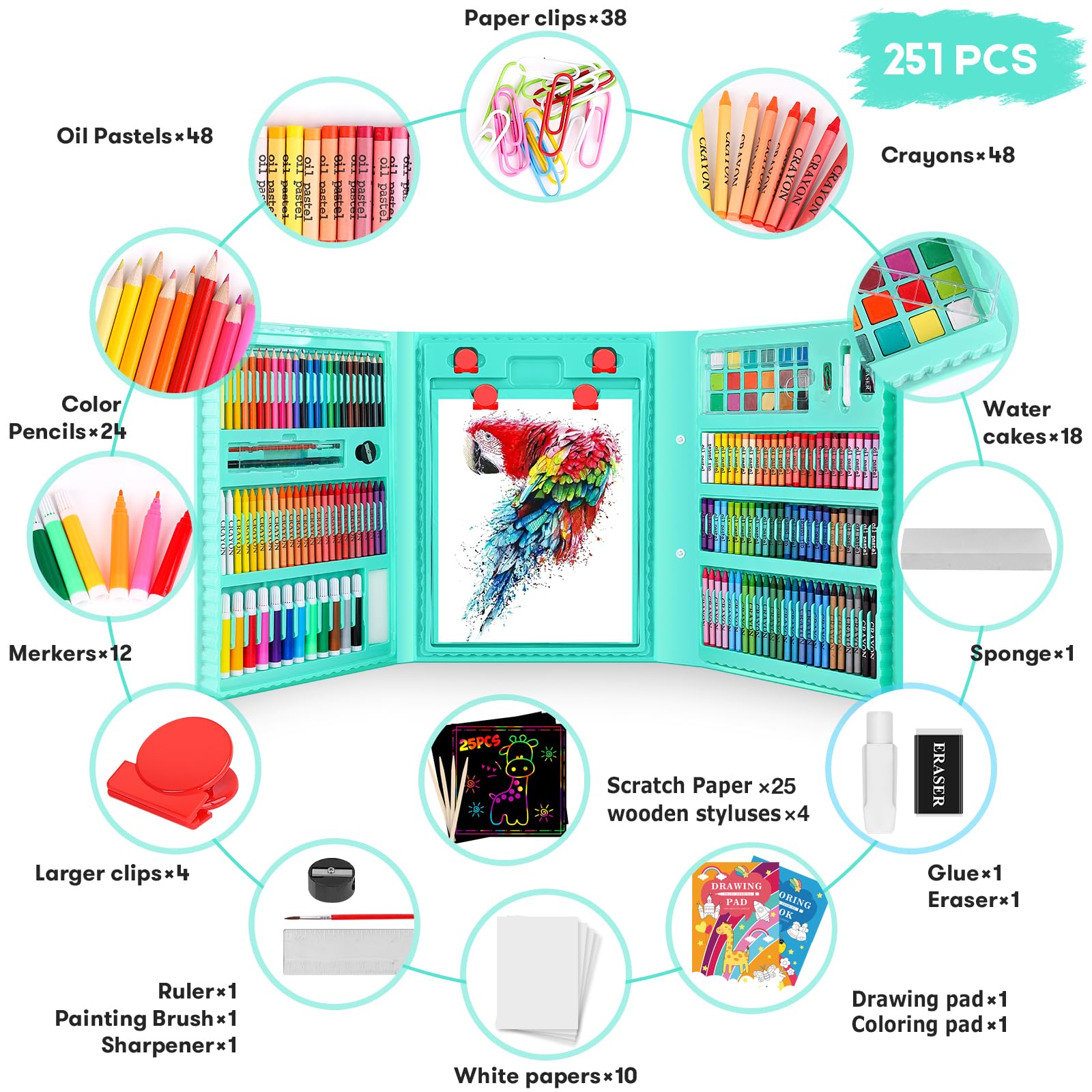 Snapklik.com : iBayam Art Kit, 251-Pack Art Supplies Drawing Kits, Arts ...