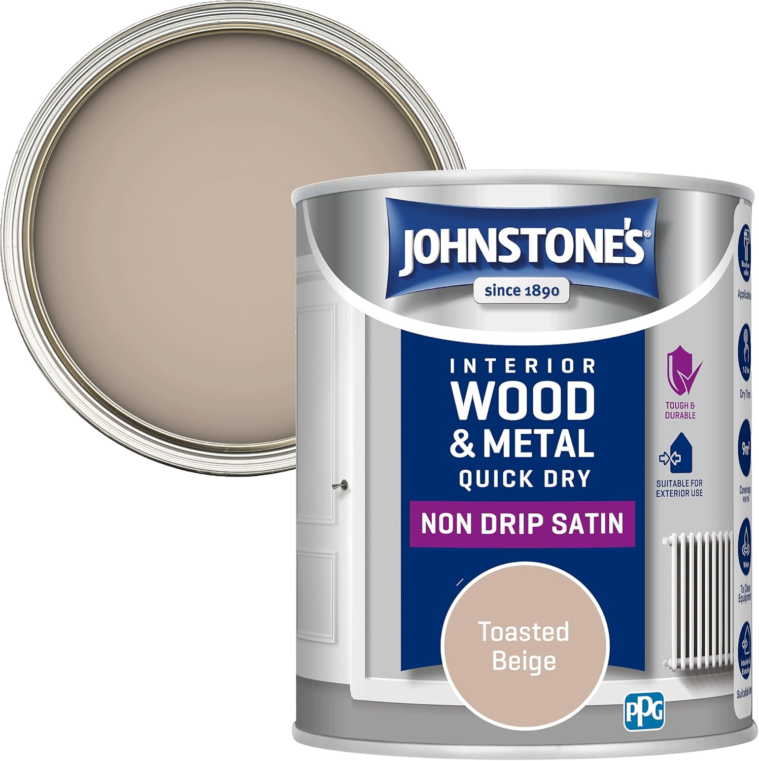 Johnstone's - Wood & Metal Paint - Satin Finish - Toasted Beige - 750ml ...
