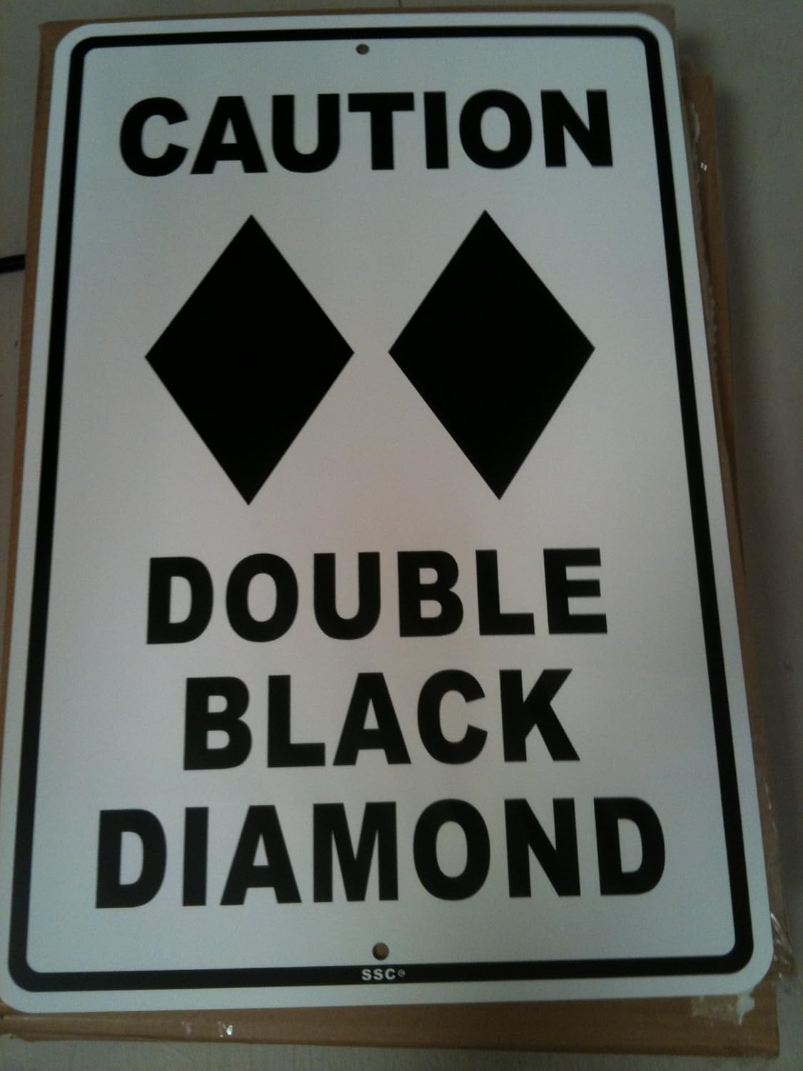 Caution Double Black Diamond Tin Sign 12 x 18in: Yard Signs: Amazon.com ...