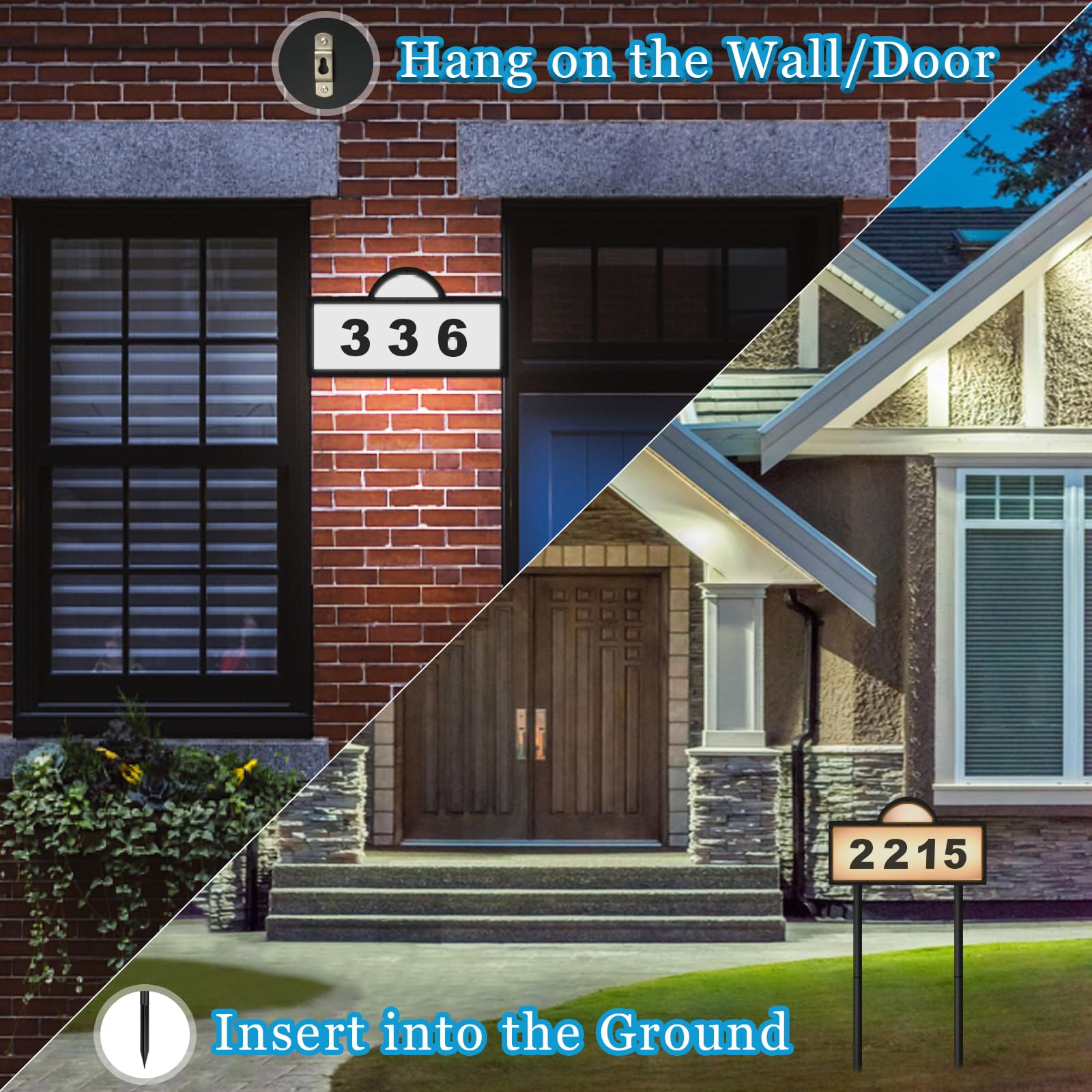 Snapklik.com : House Numbers For Outside, Solar House Number Sign, IP65 ...
