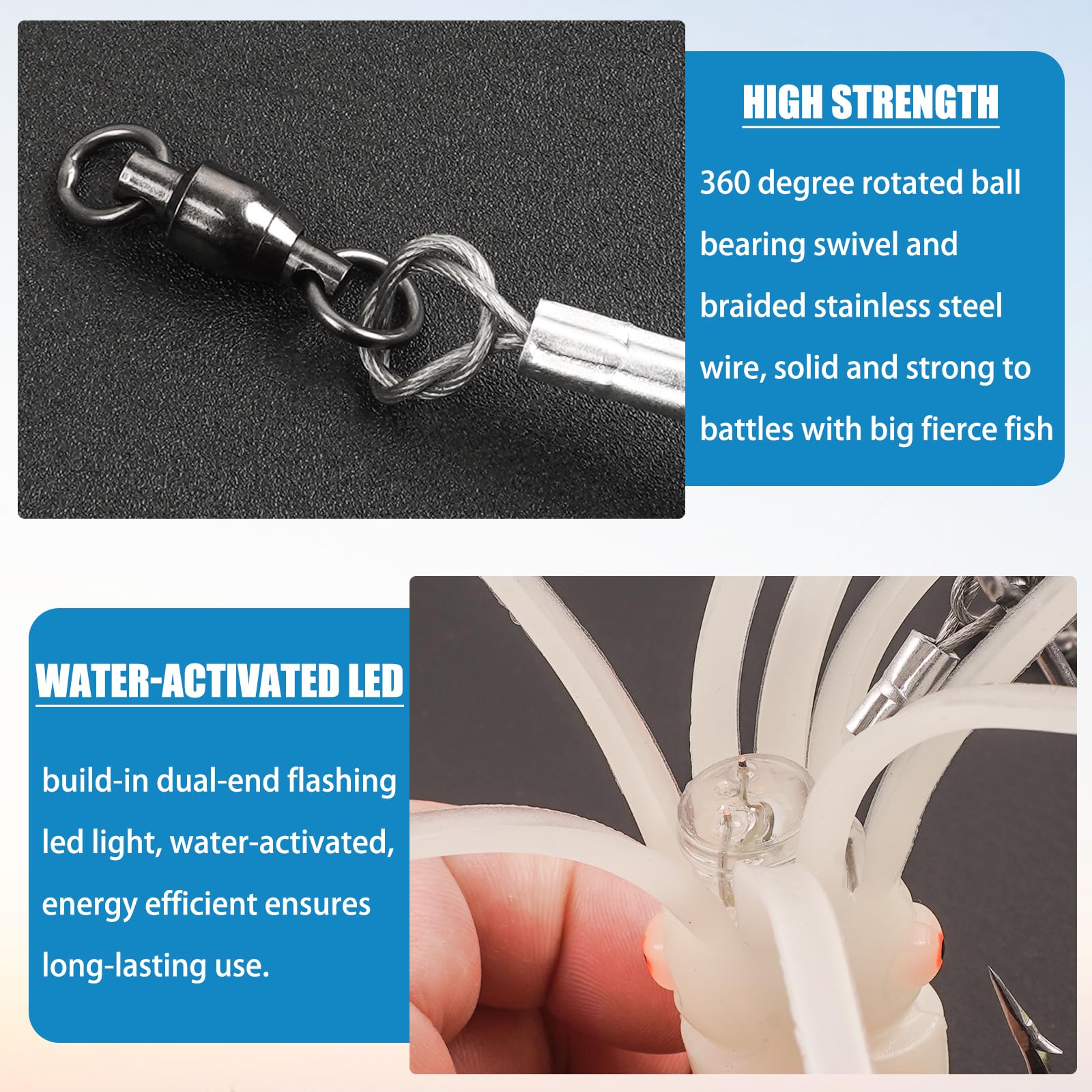 Snapklik.com : Saltwater Squid Fishing Lures Lighted Glow In The Dark ...