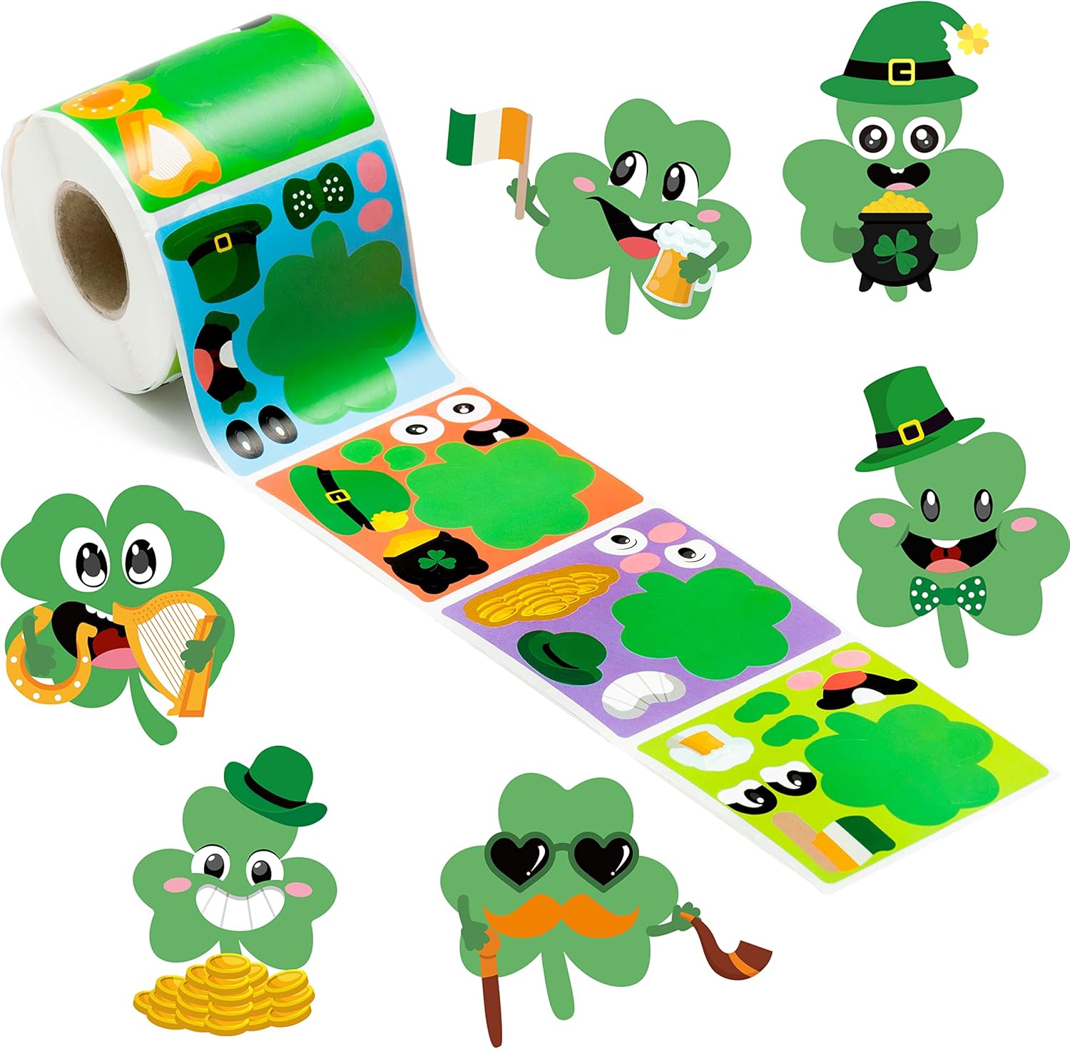 Amazon.com: Haooryx 300PCS St Patrick’s Day Sticker Scene Roll Make ...