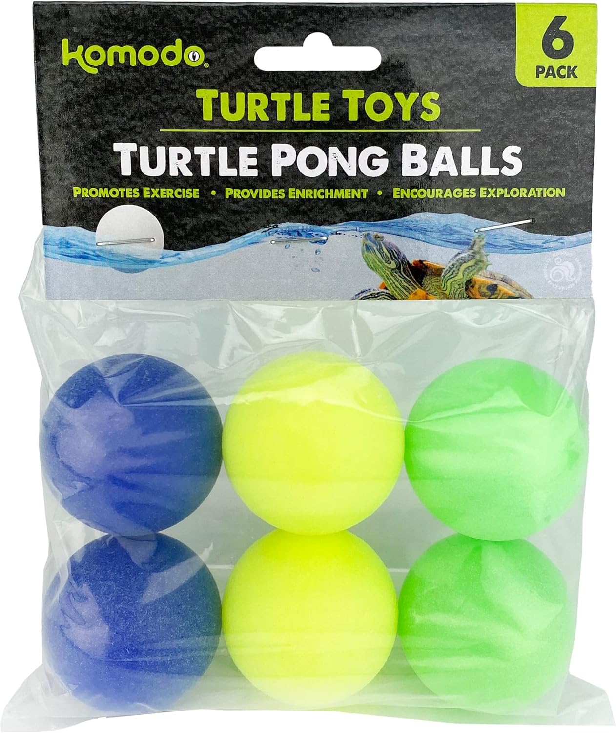 Amazon.com : Multipet Komodo Ping Pong Balls Turtle Toy, Medium, Pack of 6 : Pet Supplies