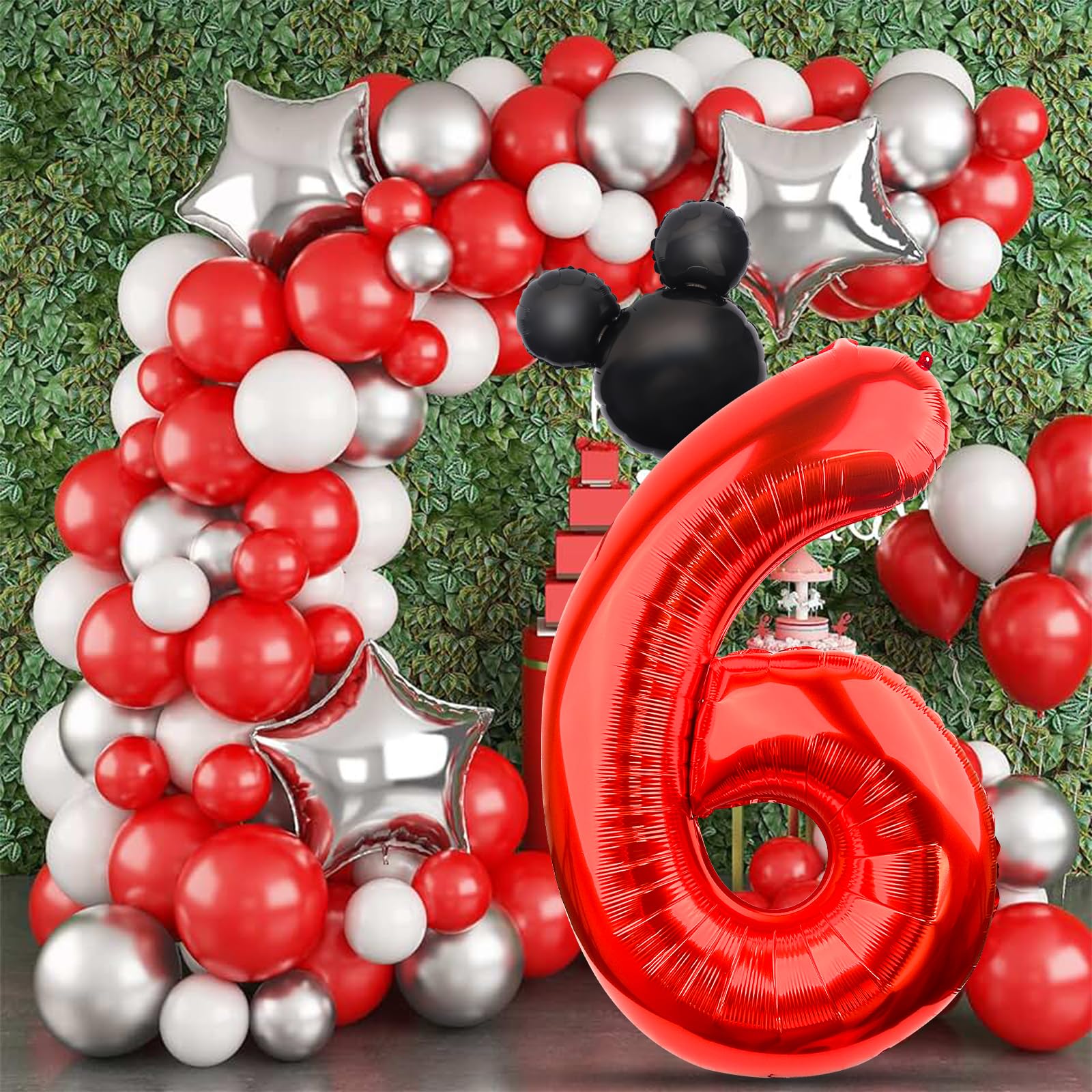 Snapklik.com : LEBERY Mouse Number 6 Balloon 40 Inch Red Number 6 ...