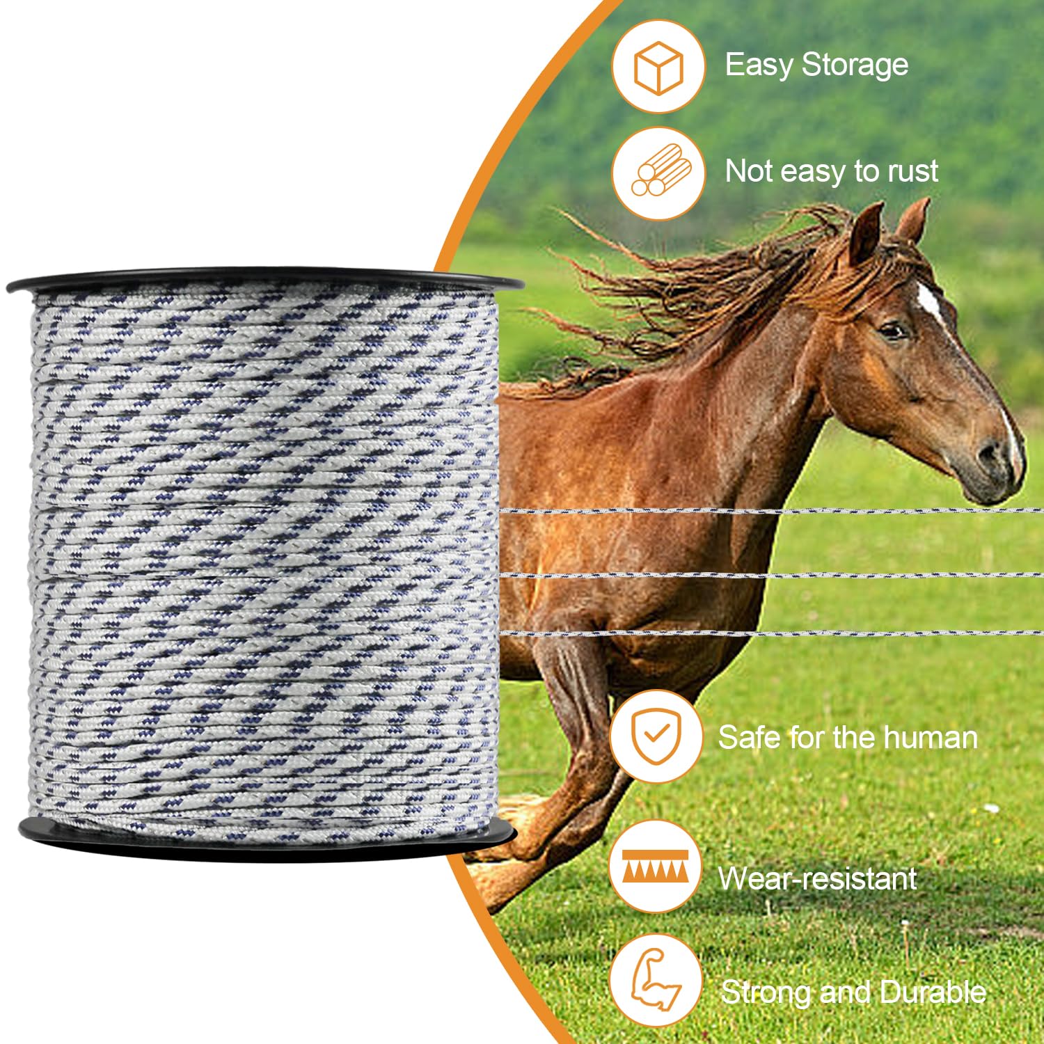 Horse Safe Braid Fencing Amazon.com : ElectroBraid PBRC1000C2 EB 1000