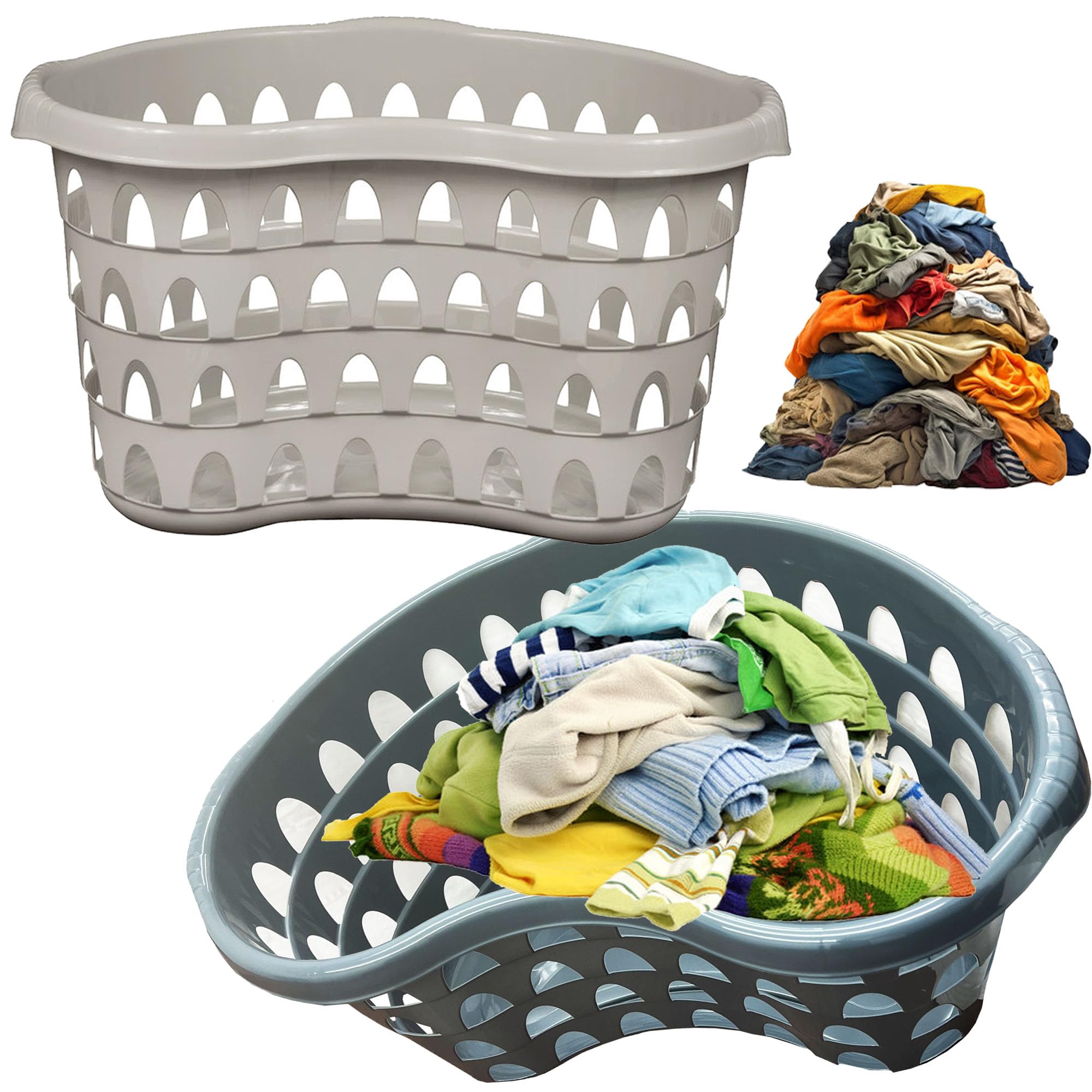 Large Plastic Hipster Washing Clothes Laundry Baskets High Grade Linen ...