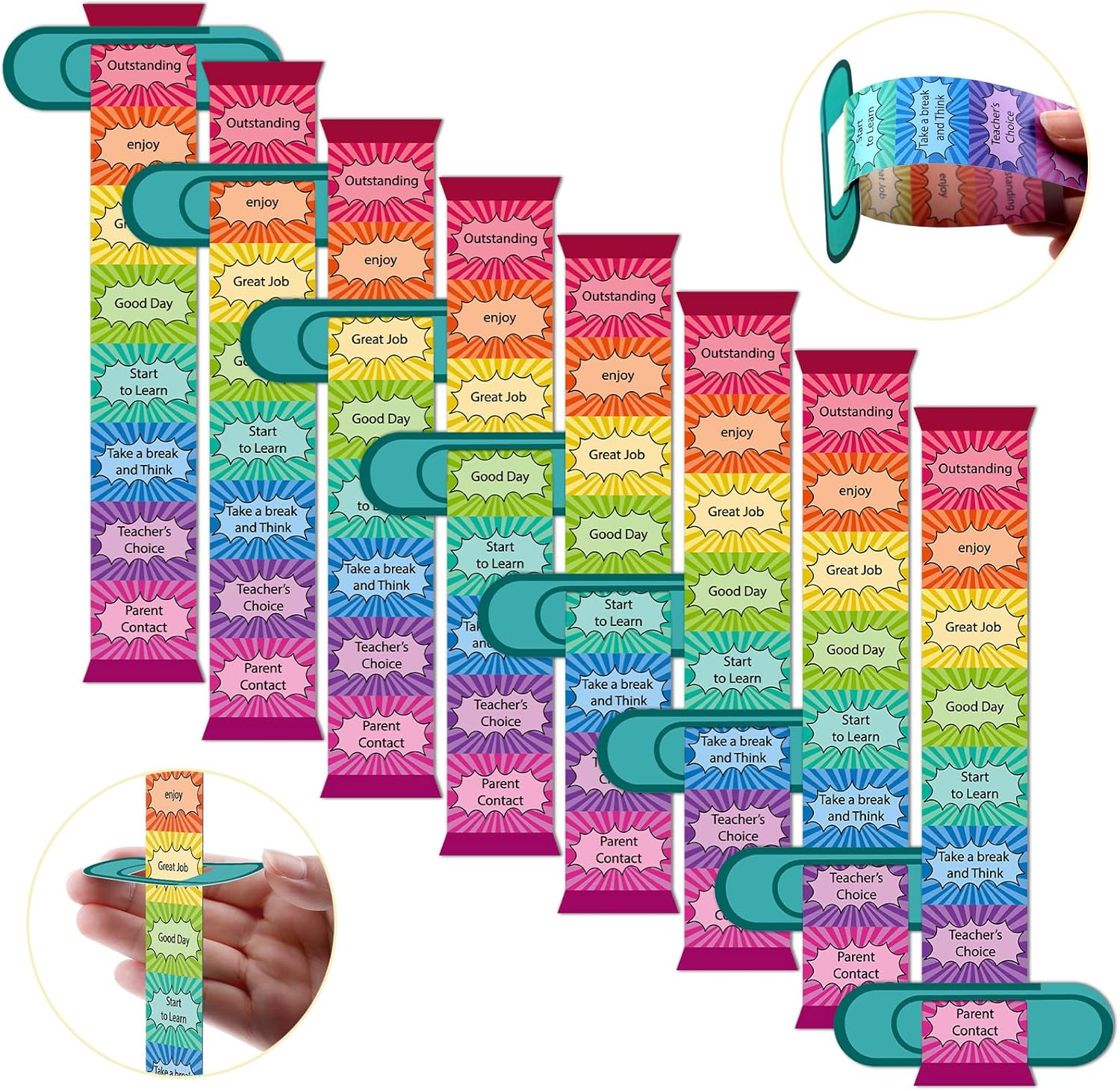 Amazon.com: Tatuo 30 Pcs Behavior Clip Chart Bulk for Classroom ...
