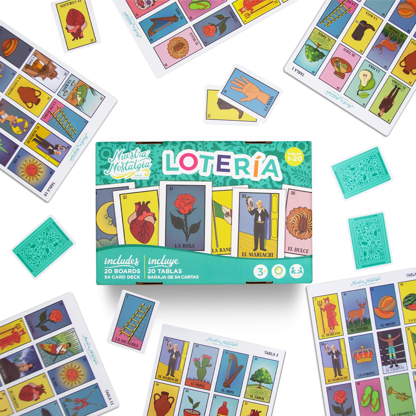 Buy Loteria | Traditional Loteria Mexicana Game | 20 Player Water ...