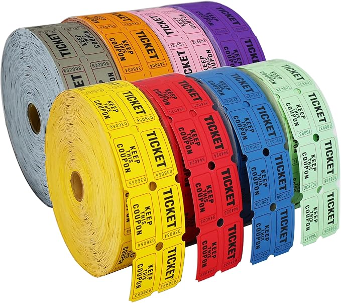 Amazon.com: SEETOOOGAMES Raffle Tickets Double Roll - Full Set of 8 ...