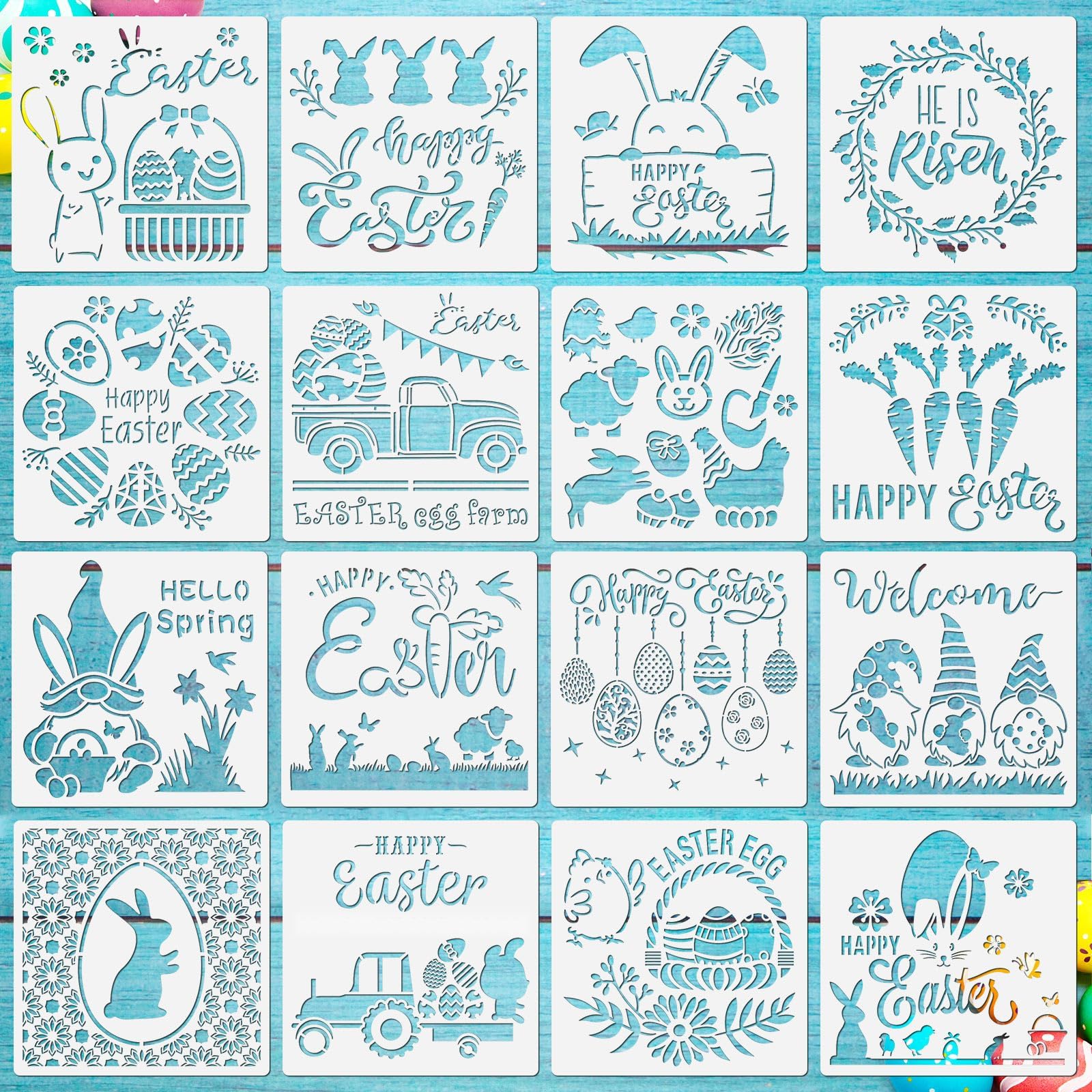 Amazon.com : Bunny Rabbit Stencil Template - Reusable Easter Rabbit ...