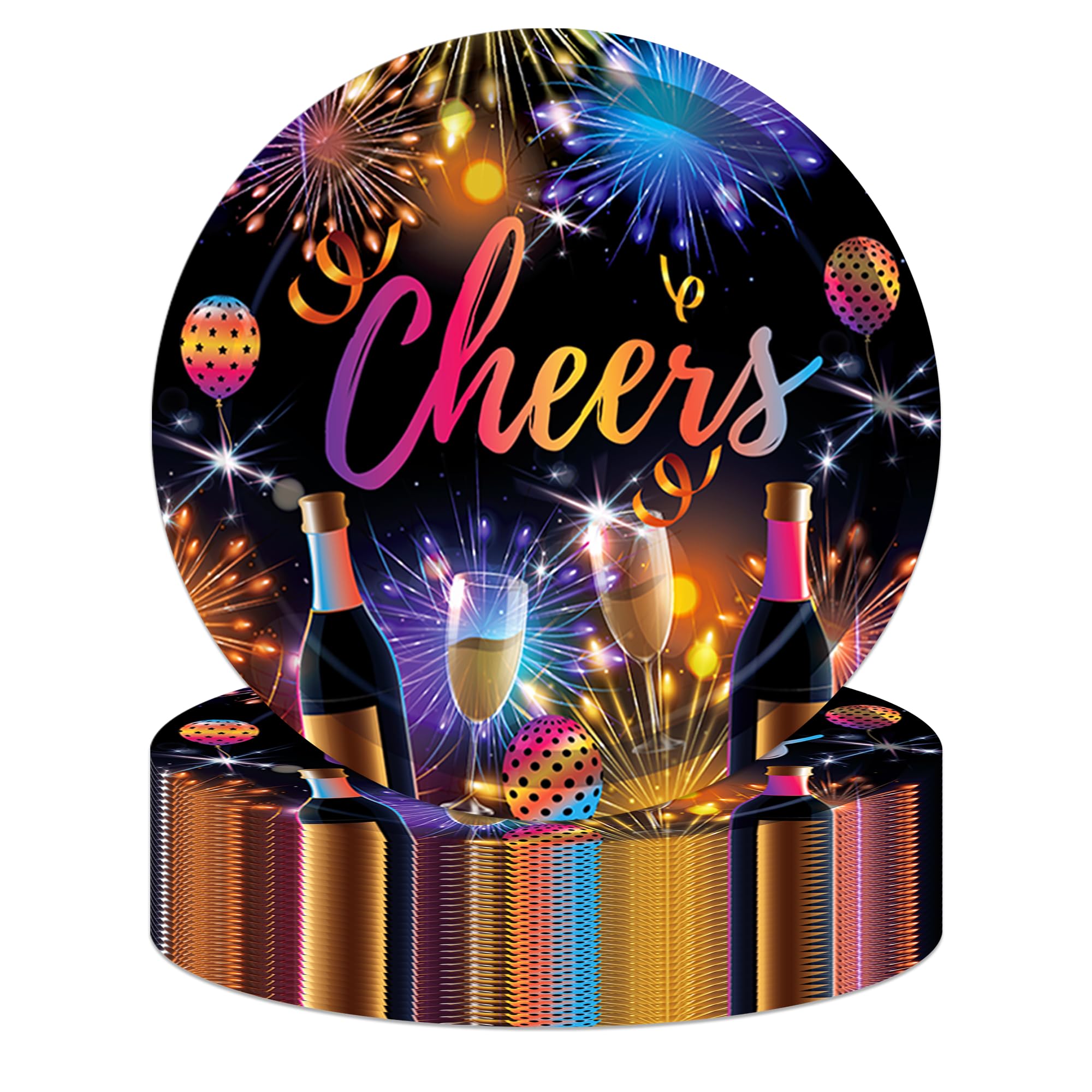 Amazon.com: 24Pcs 7" Happy New Year Paper Plates New Year Celebrate ...