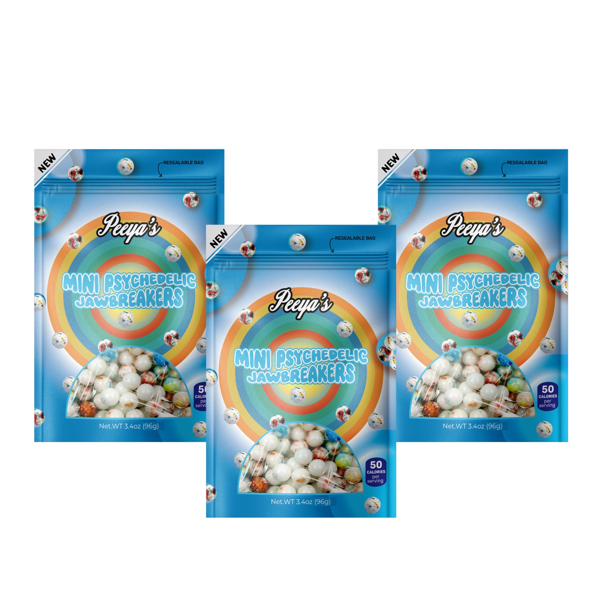 Amazon.com : Peeya’s Mini Psychedelic Jawbreakers Hard Candy | Pack of ...