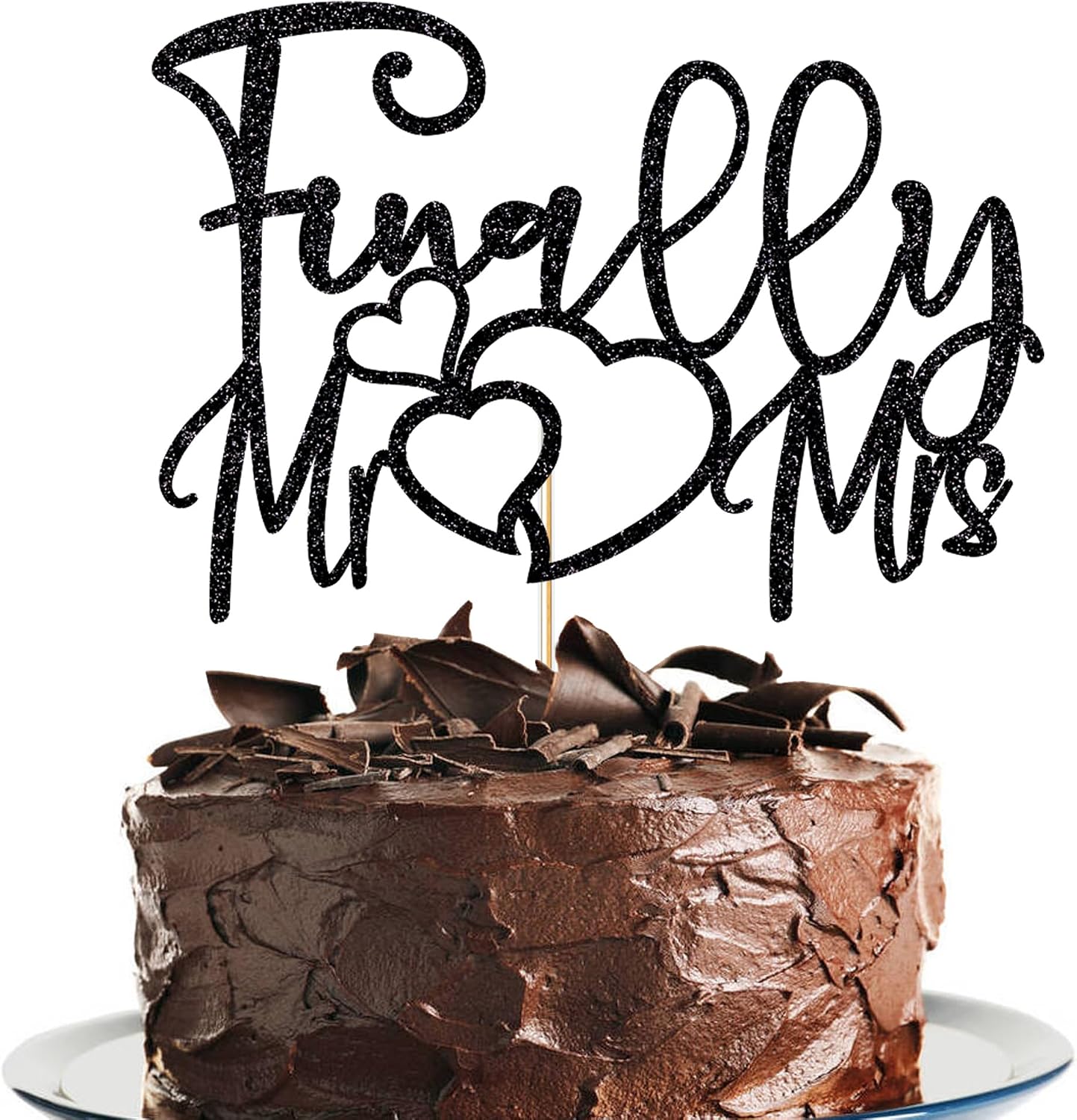 Amazon.com: Finally Mr Mrs Love Heart Cake Topper - Great for Wedding ...