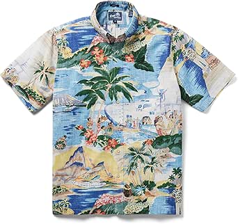 Amazon.com: Reyn Spooner Men's Transpacific 40's Button Front Retro Scenic Hawaiian Aloha Shirt ...