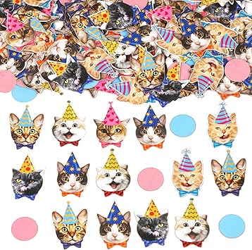 Amazon.com: Kreatwow Cat Confetti for Birthday Party Cat Face Table ...