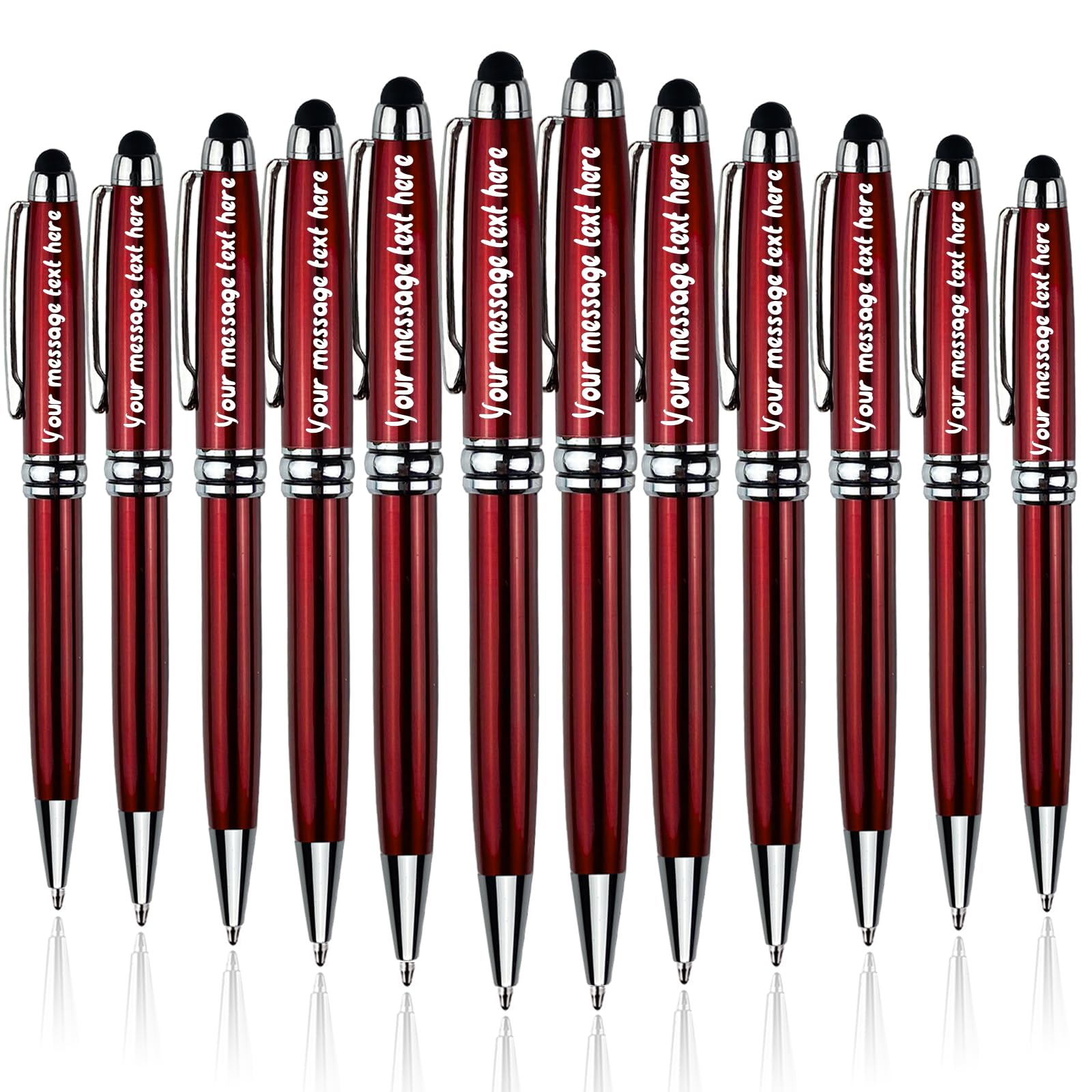 Amazon.com : Personalized Pens with 12 Black Ink Refills Custom ...
