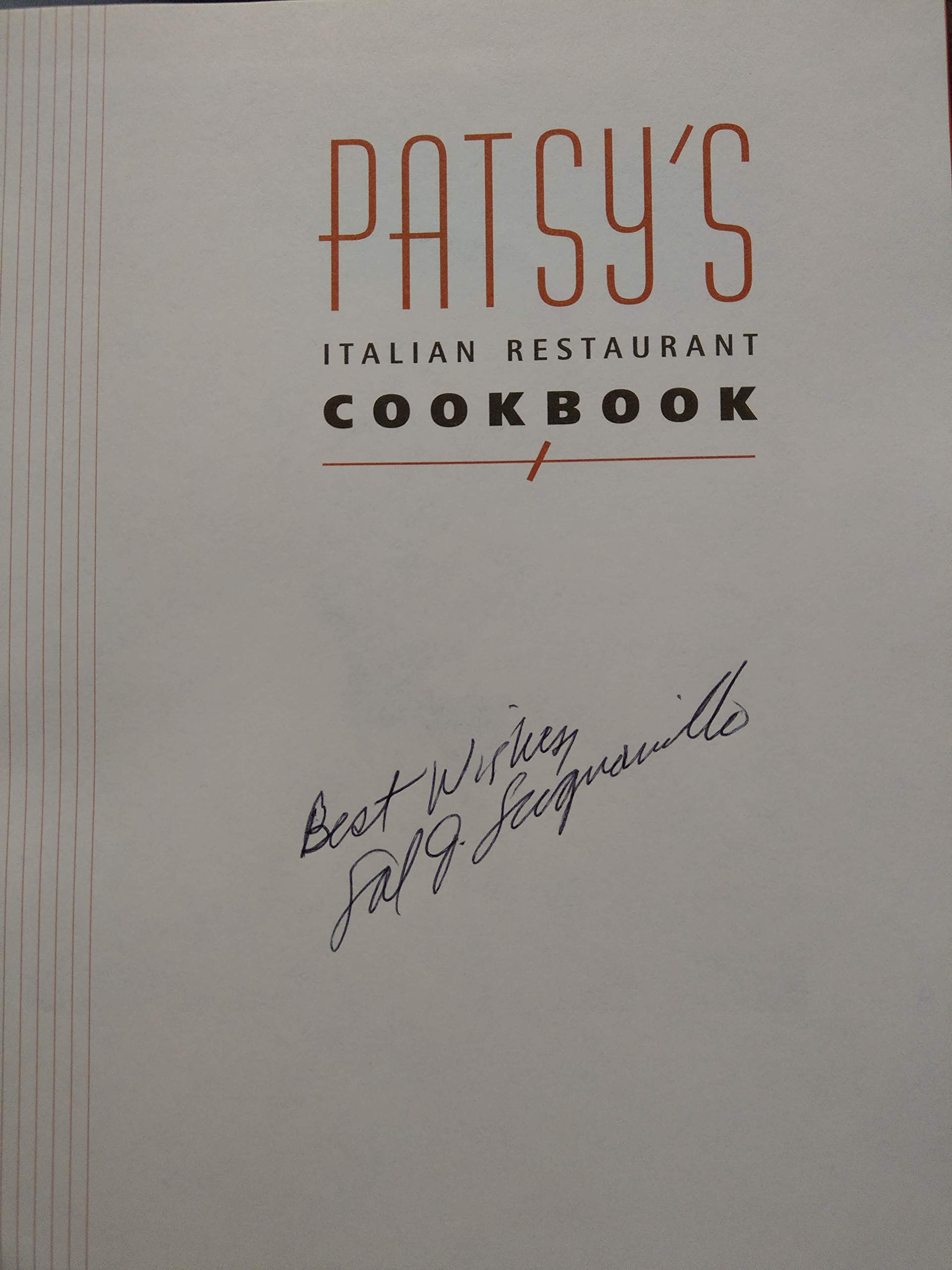 Patsy's Italian Restaurant of New York Cook Book: Salvatore Scognamillo ...