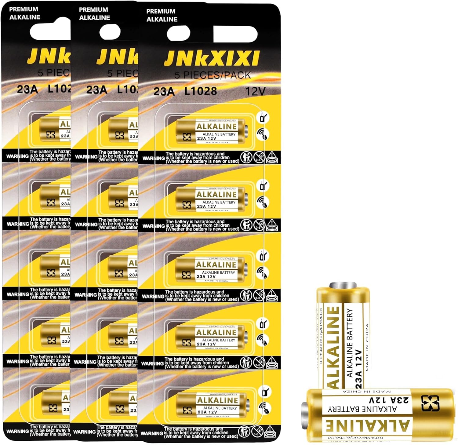 Amazon.com: JNKXIXI 15 Pack 23A 12 Volt 12V Alkaline Battery A23 LR23A ...