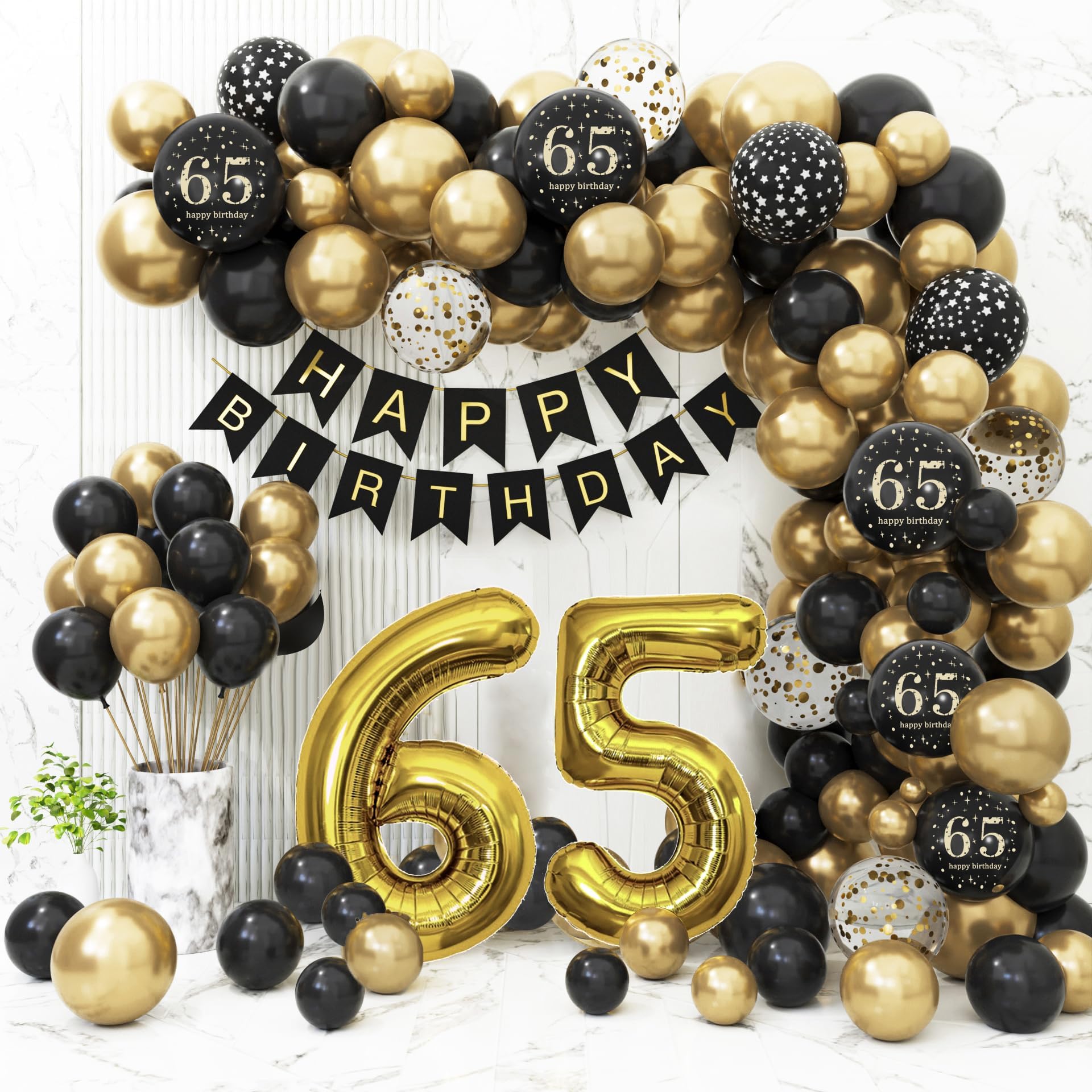 Amazon.com: 65th Birthday Decorations for Men and Women, 131 PCS Navy ...